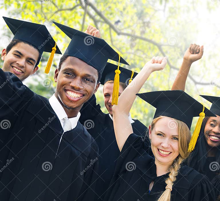 Diversity Students Graduation Success Celebration Concept Stock Photo ...
