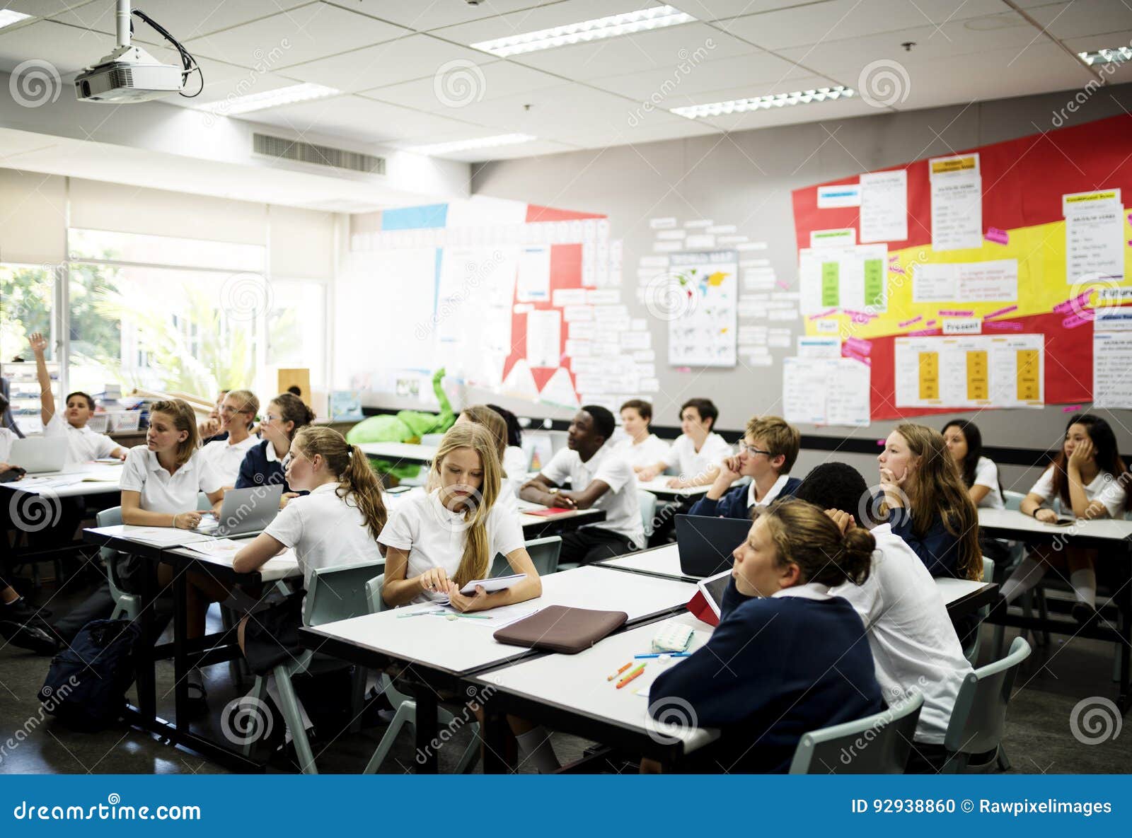 Diversity Students Learning in the Classroom Stock Photo - Image of ...