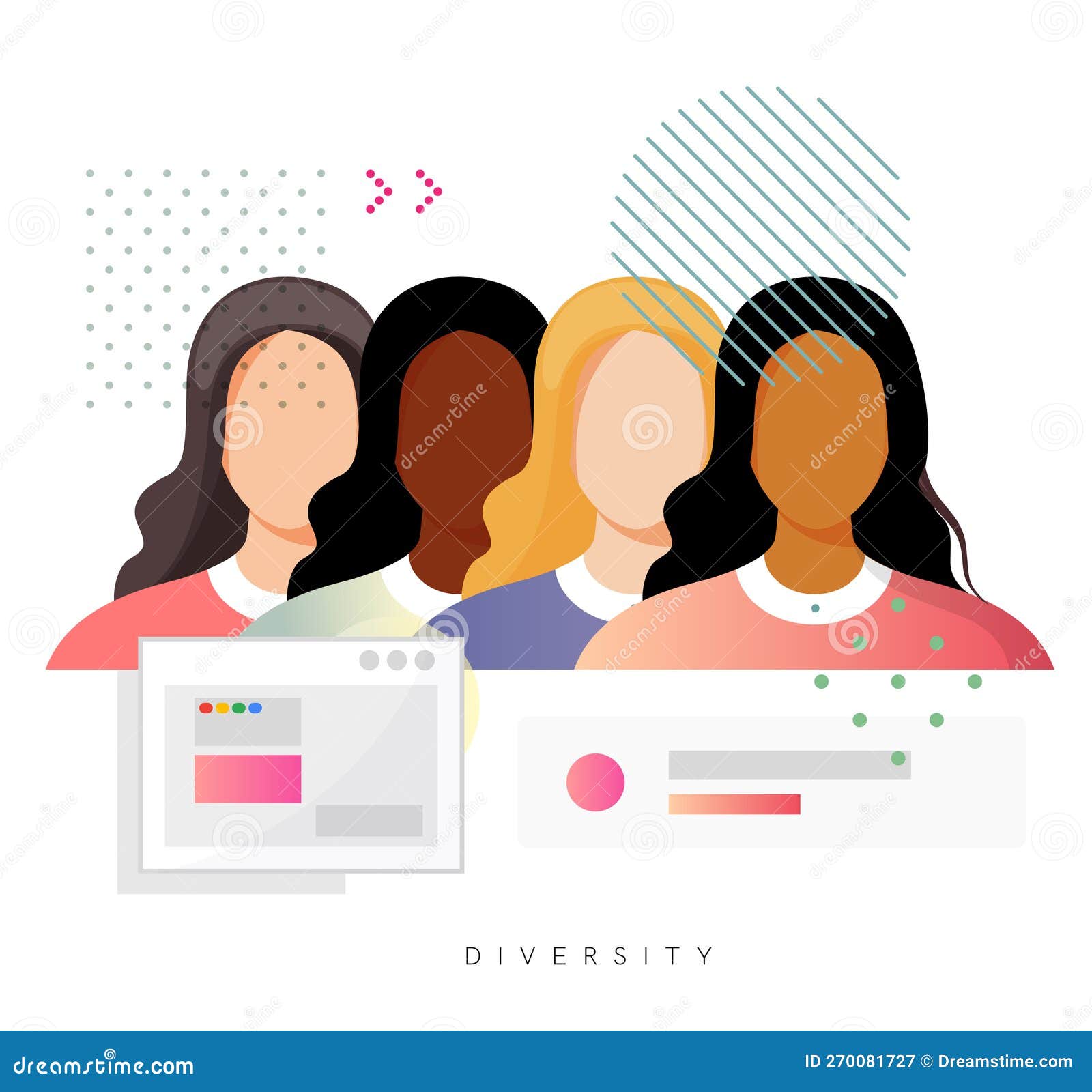Diversity in Team- Illustration Stock Illustration - Illustration of ...