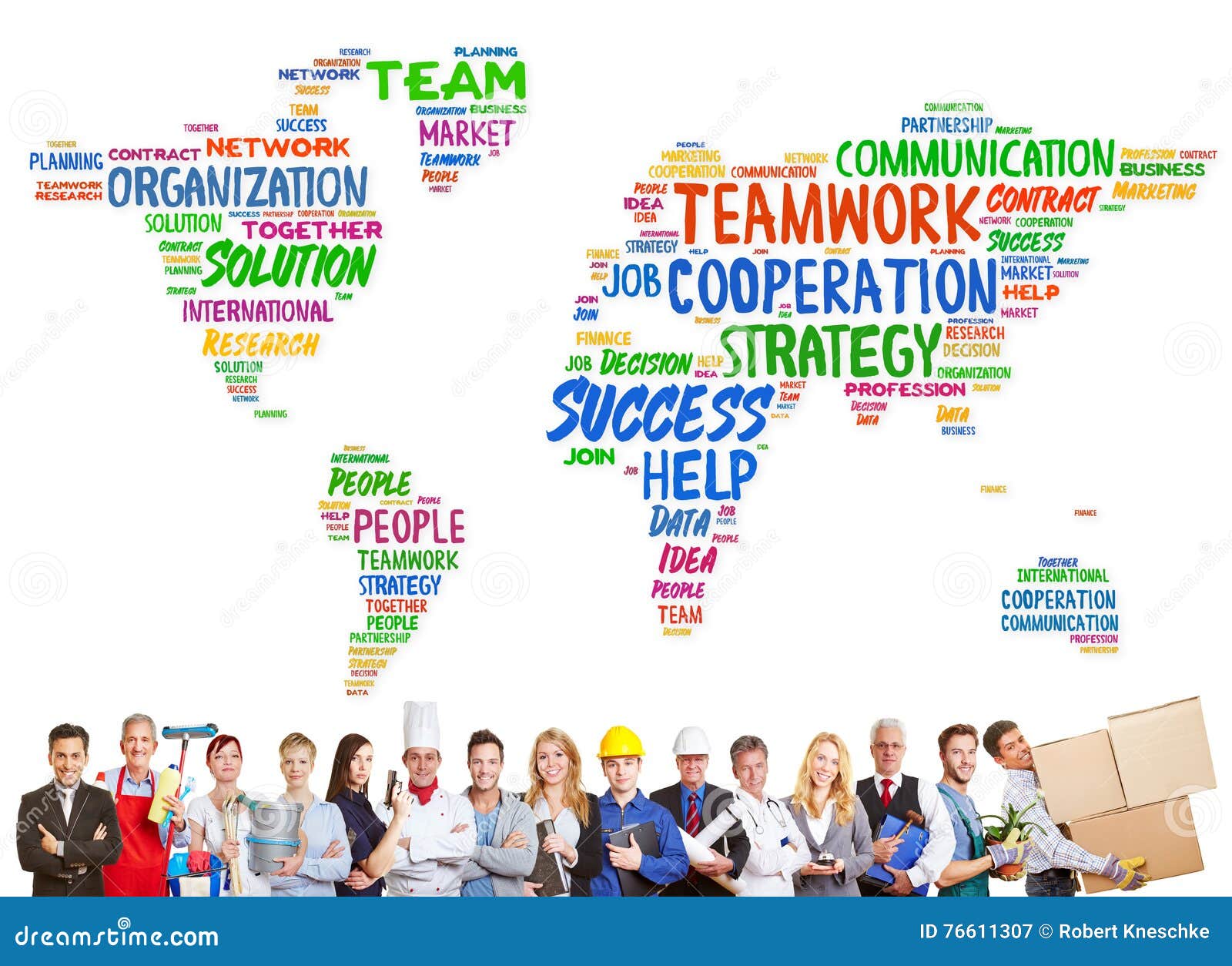 Diversity and Teamwork Concept with Different Professions Stock Image ...