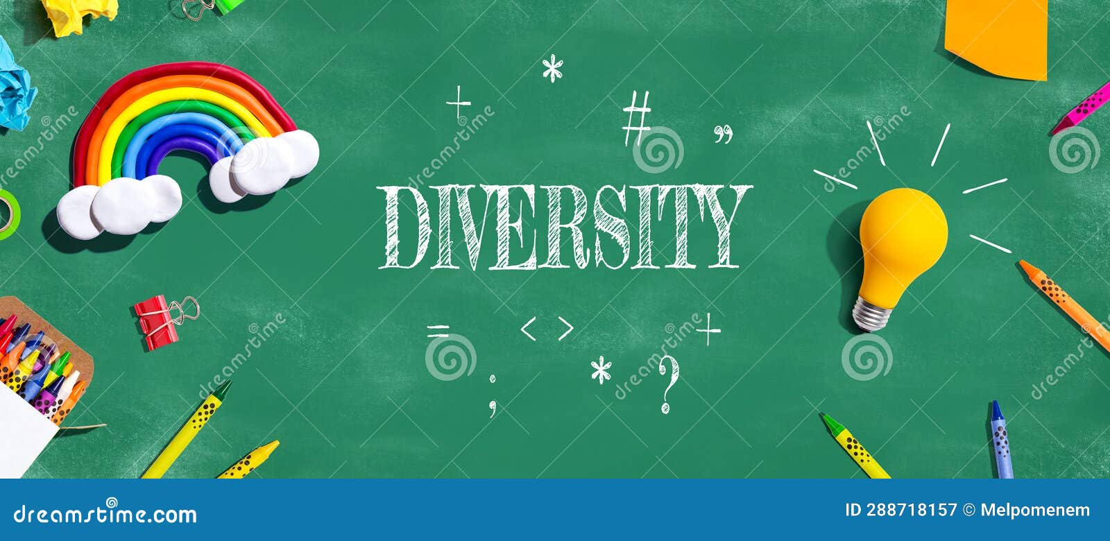 Diversity Theme with School Supplies - Flat Lay Stock Image - Image of ...