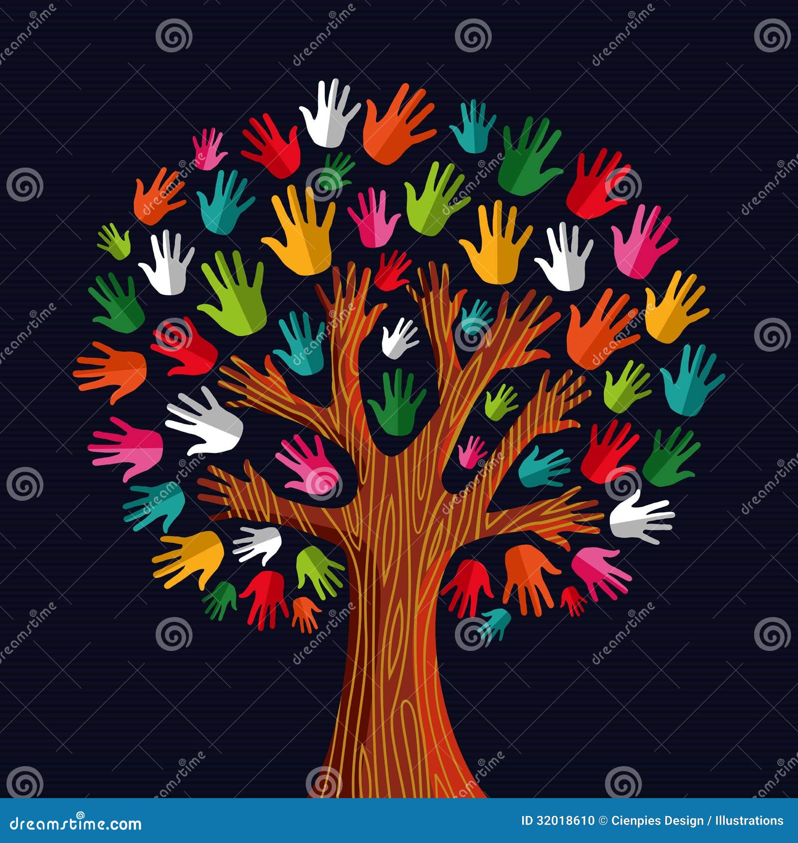 Diversity tree hands stock vector. Illustration of colorful - 32018610 Diversity tree hands stock vector. Illustration of colorful - 32018610