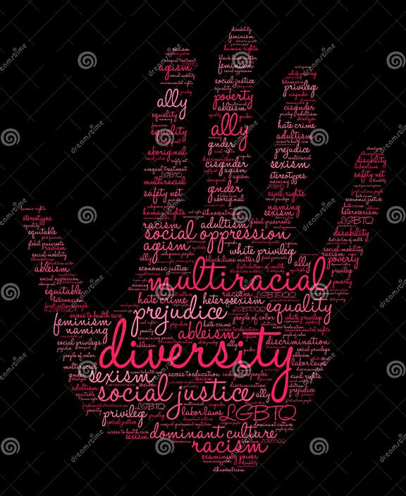 Diversity Word Cloud editorial stock image. Illustration of multiracial ...