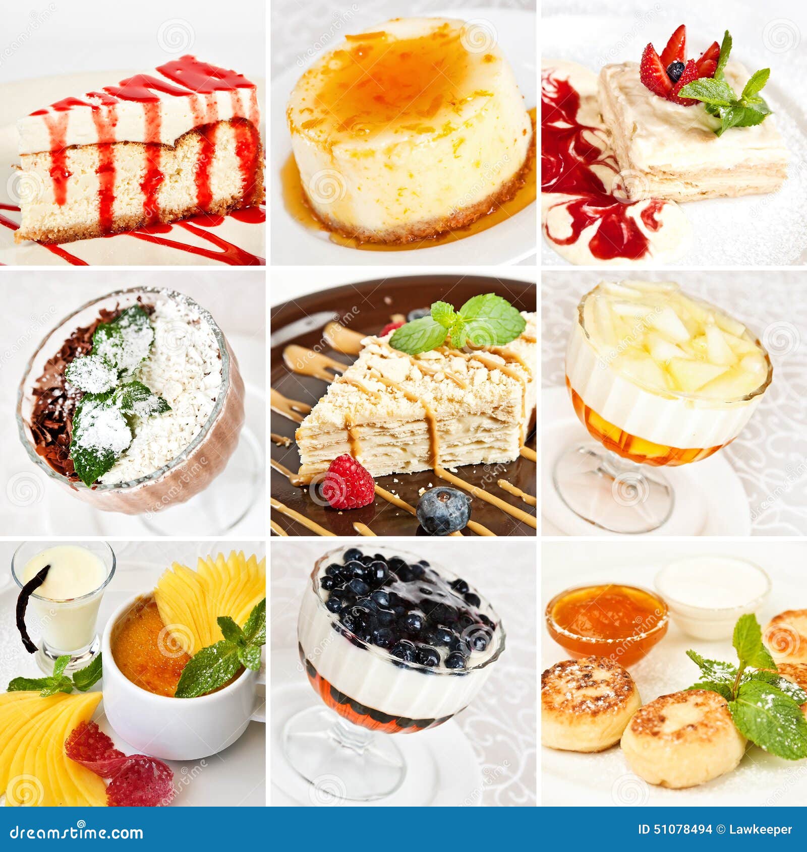 Diverso Collage De Los Postres Foto de archivo - Imagen: 51078494