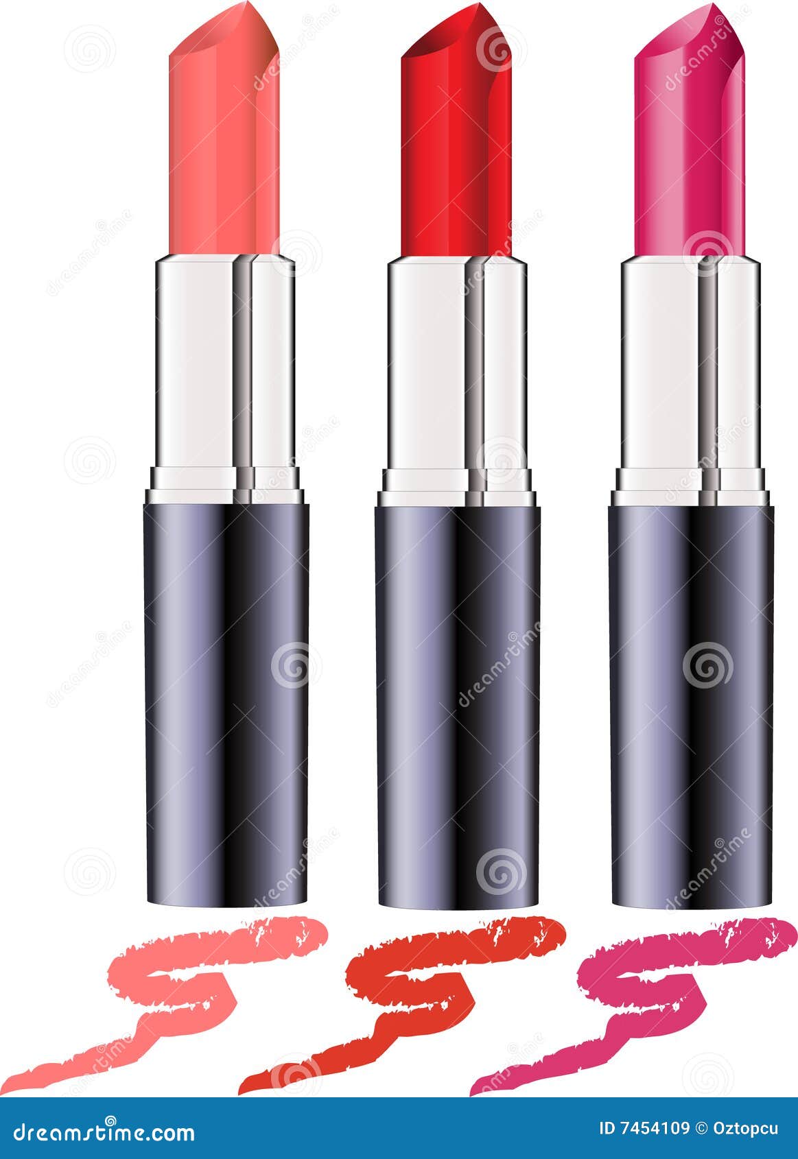 Diverso Vector Del Lápiz Labial Tres Ilustración del Vector ...