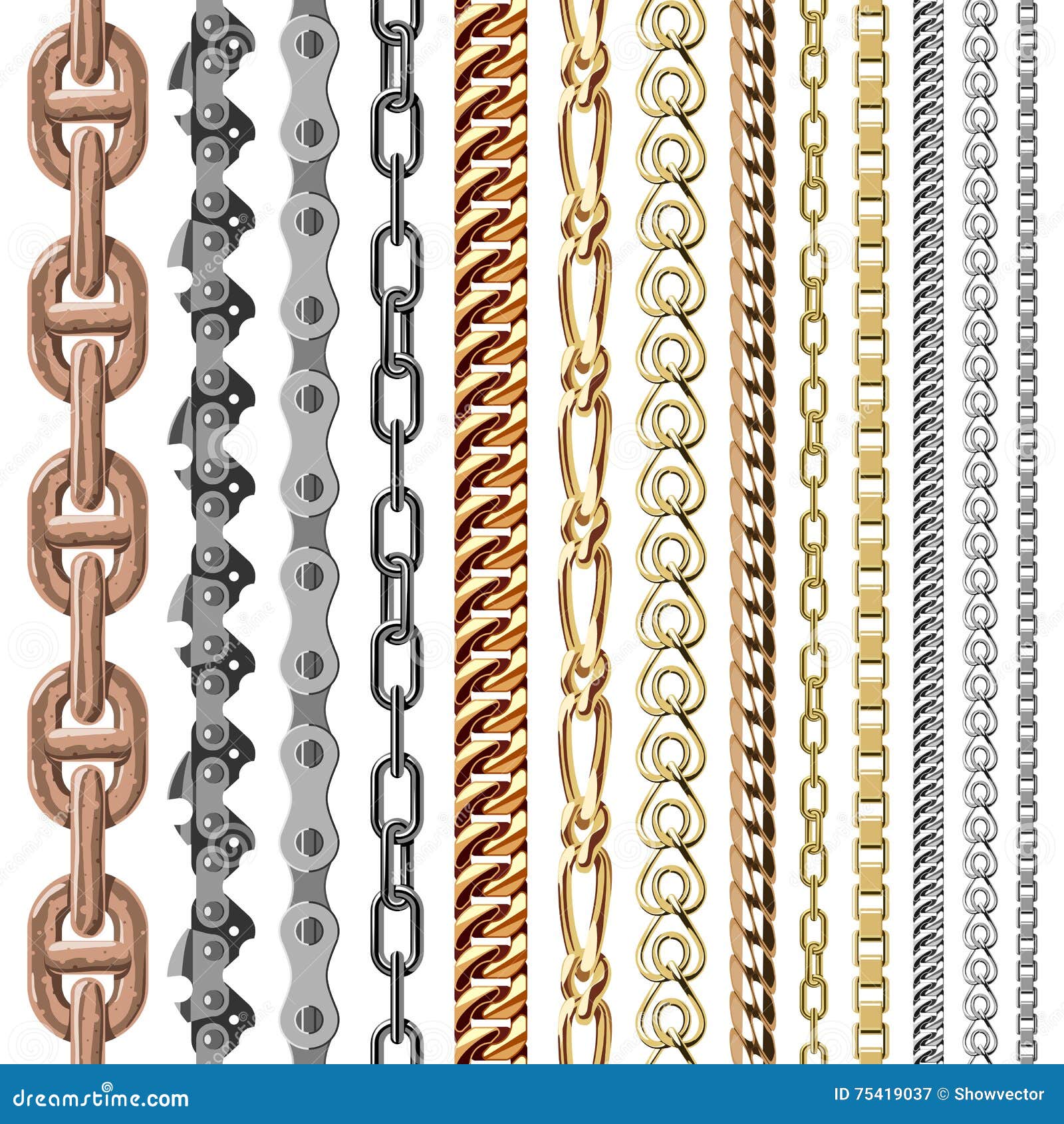 Diverso Vector Del Vínculo De Cadenas Ilustración del Vector ...