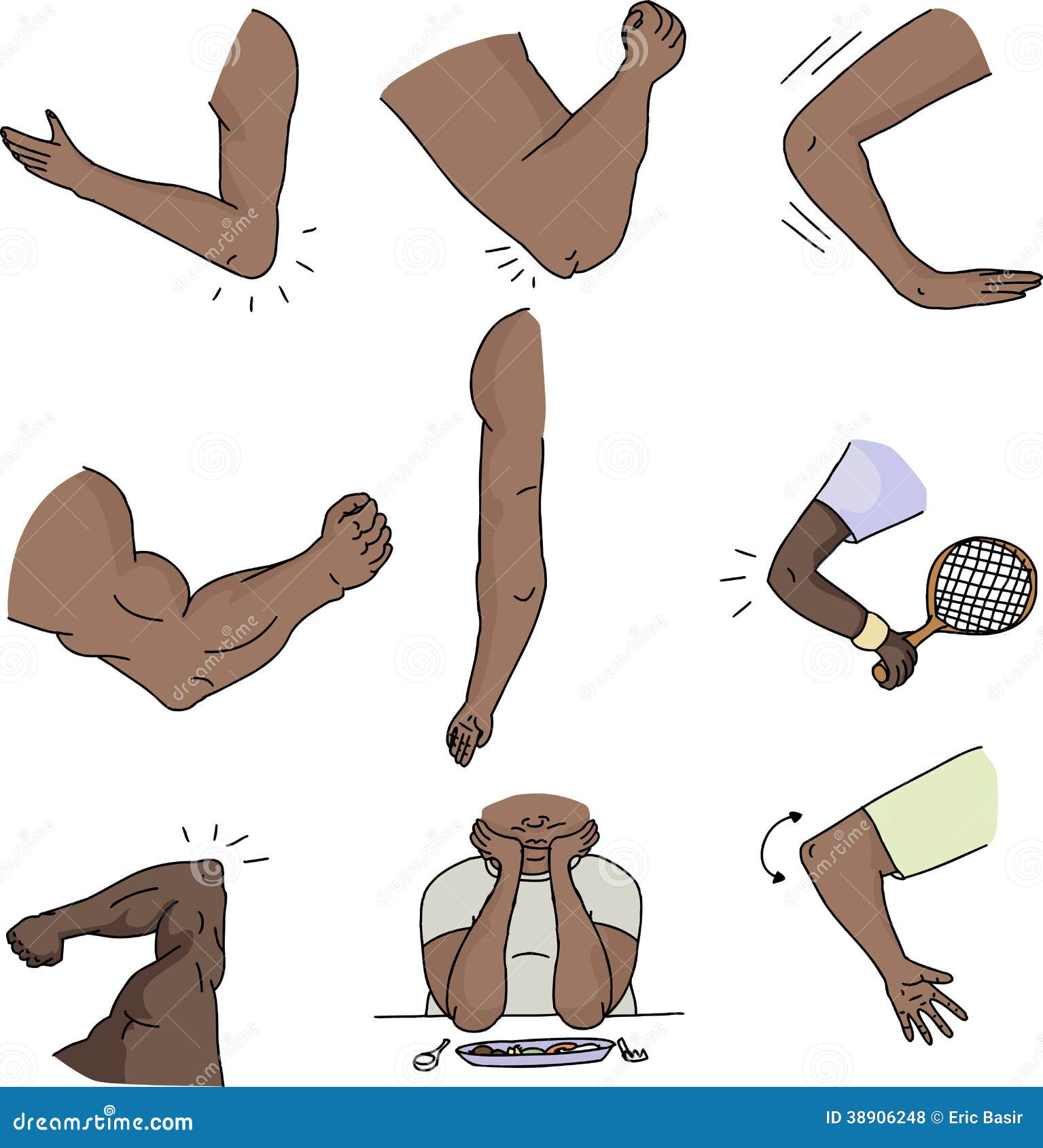 Diversos codos humanos stock de ilustración. Ilustración de corte ...