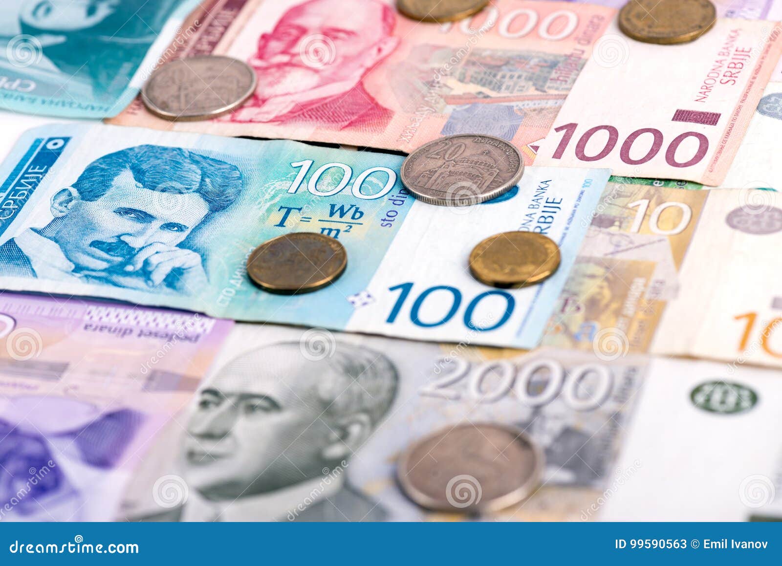 Diversos Dinares Servios - Billetes De Banco Y Monedas Imagen de ...