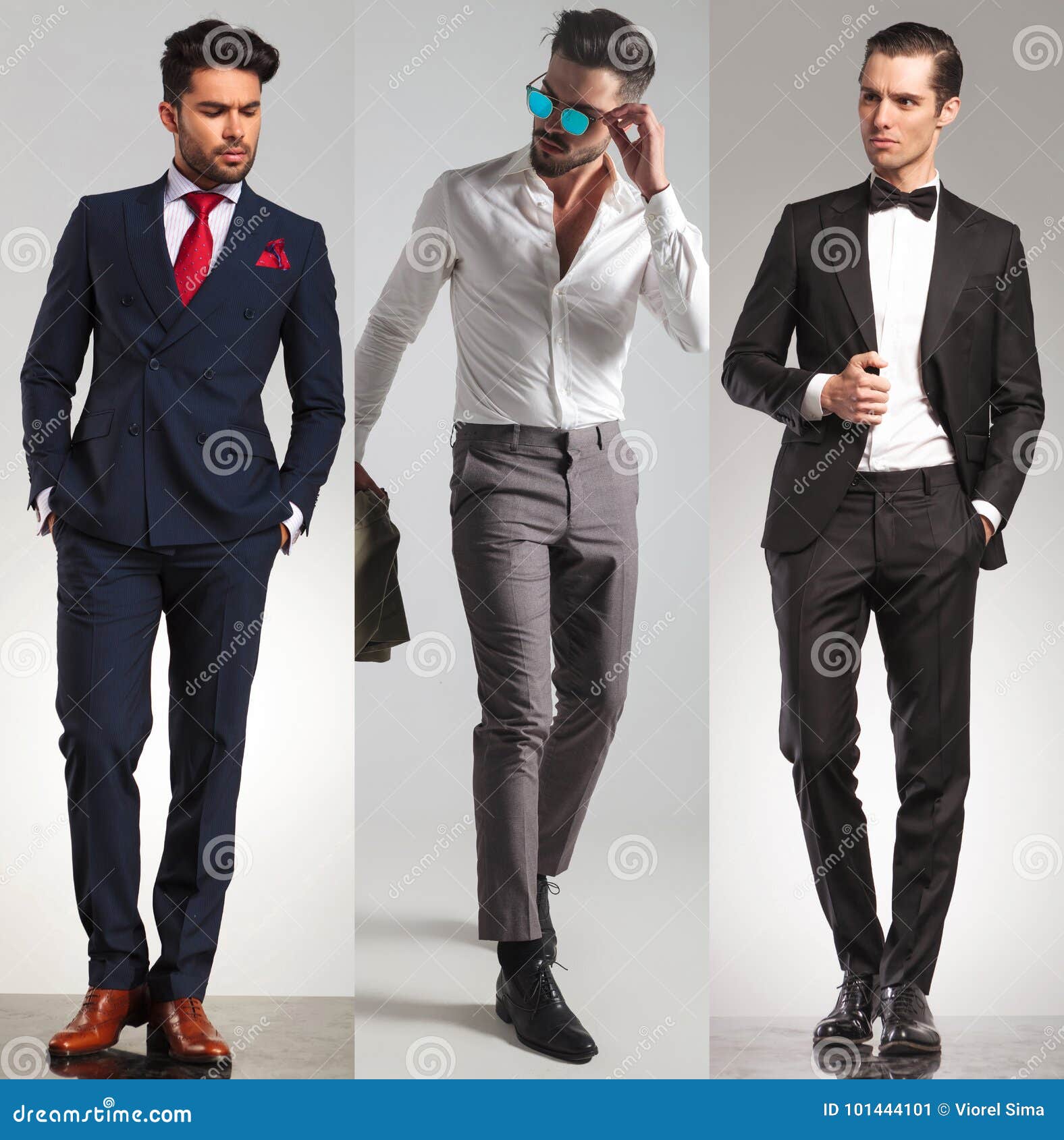 3 Diversos Hombres Jovenes Elegantes Imagen de archivo - Imagen de tres ...