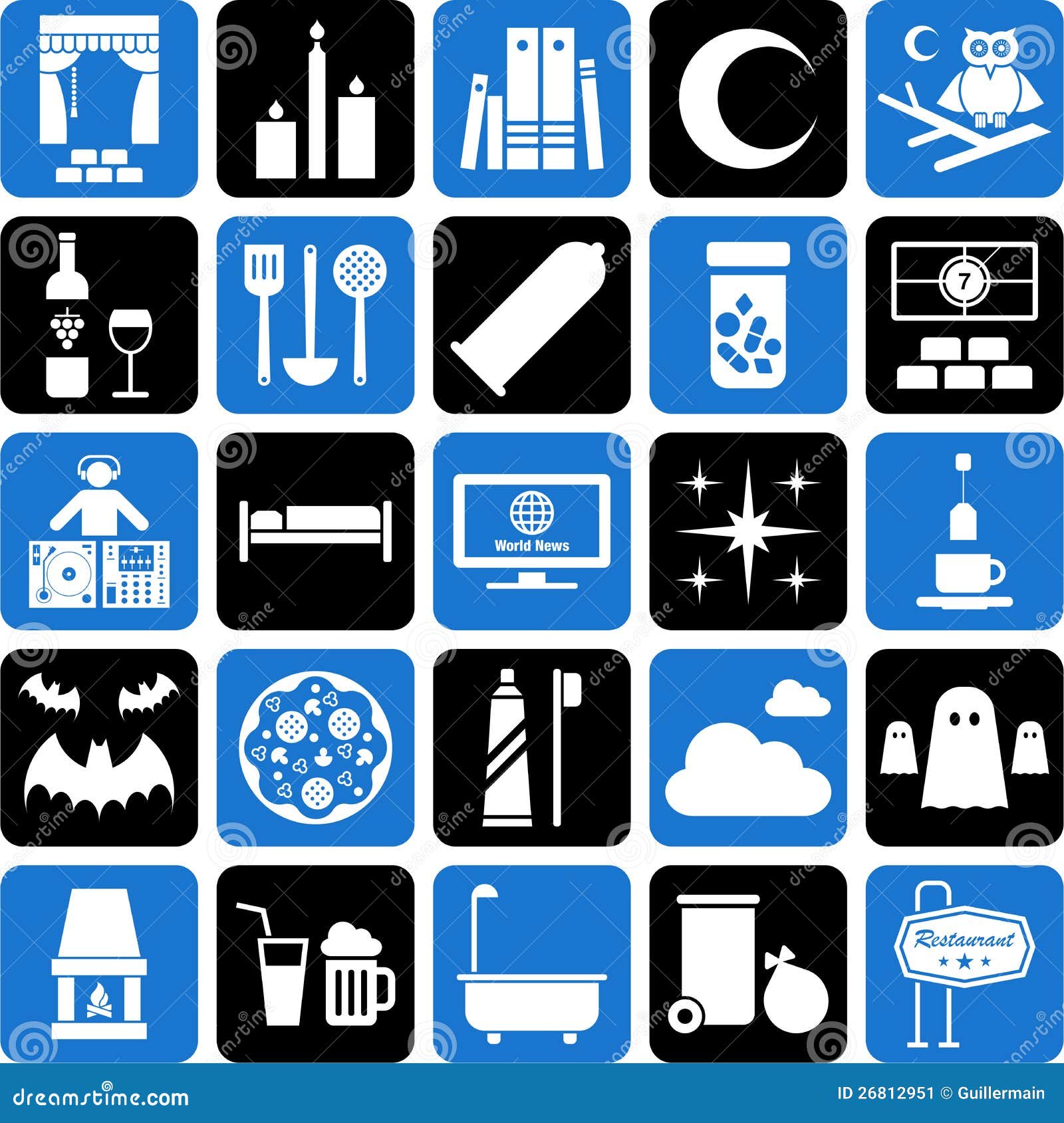 Diversos iconos ilustración del vector. Ilustración de bebidas - 26812951