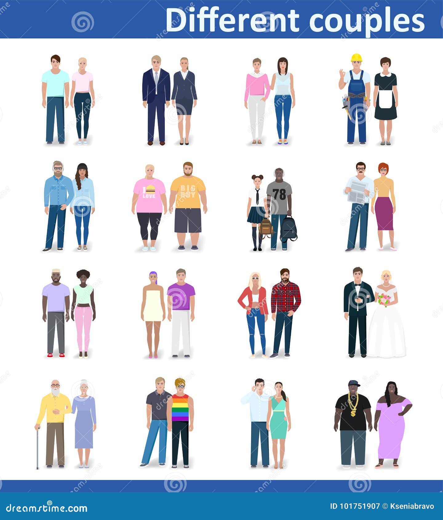 Diversos Pares, Ejemplo Del Vector Ilustración del Vector - Ilustración ...