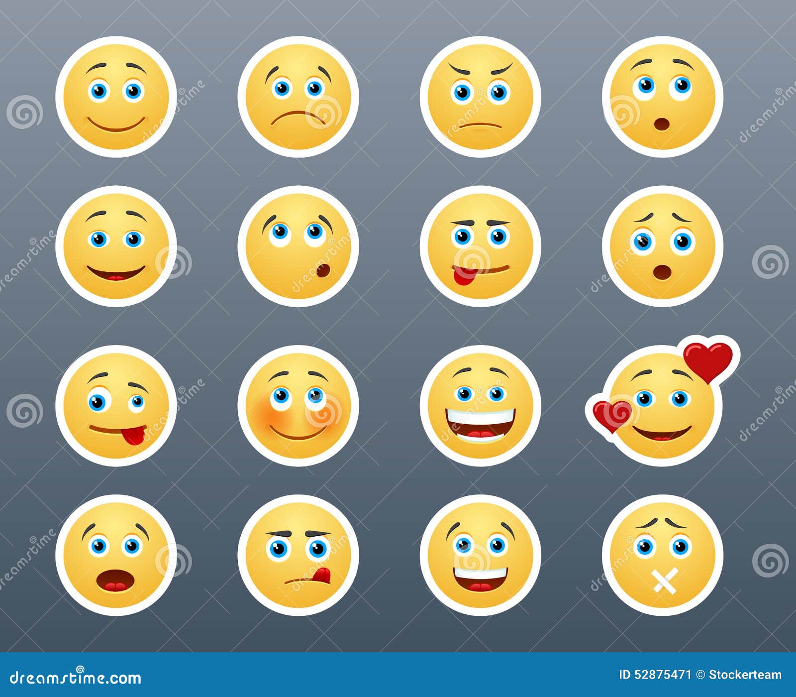 Diversos Smiley De Las Emociones Stock de ilustración - Ilustración de ...