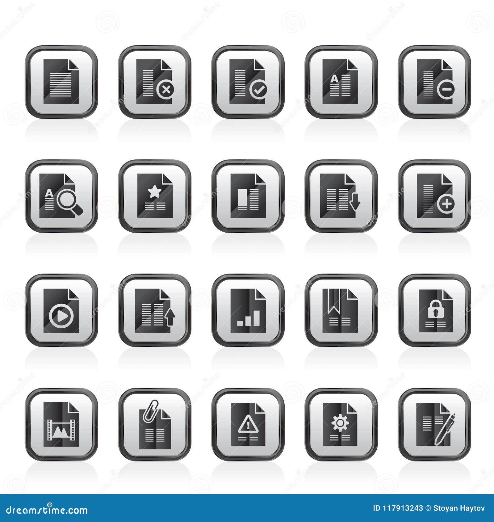Diversos Tipos De Iconos De Documento Ilustración del Vector ...