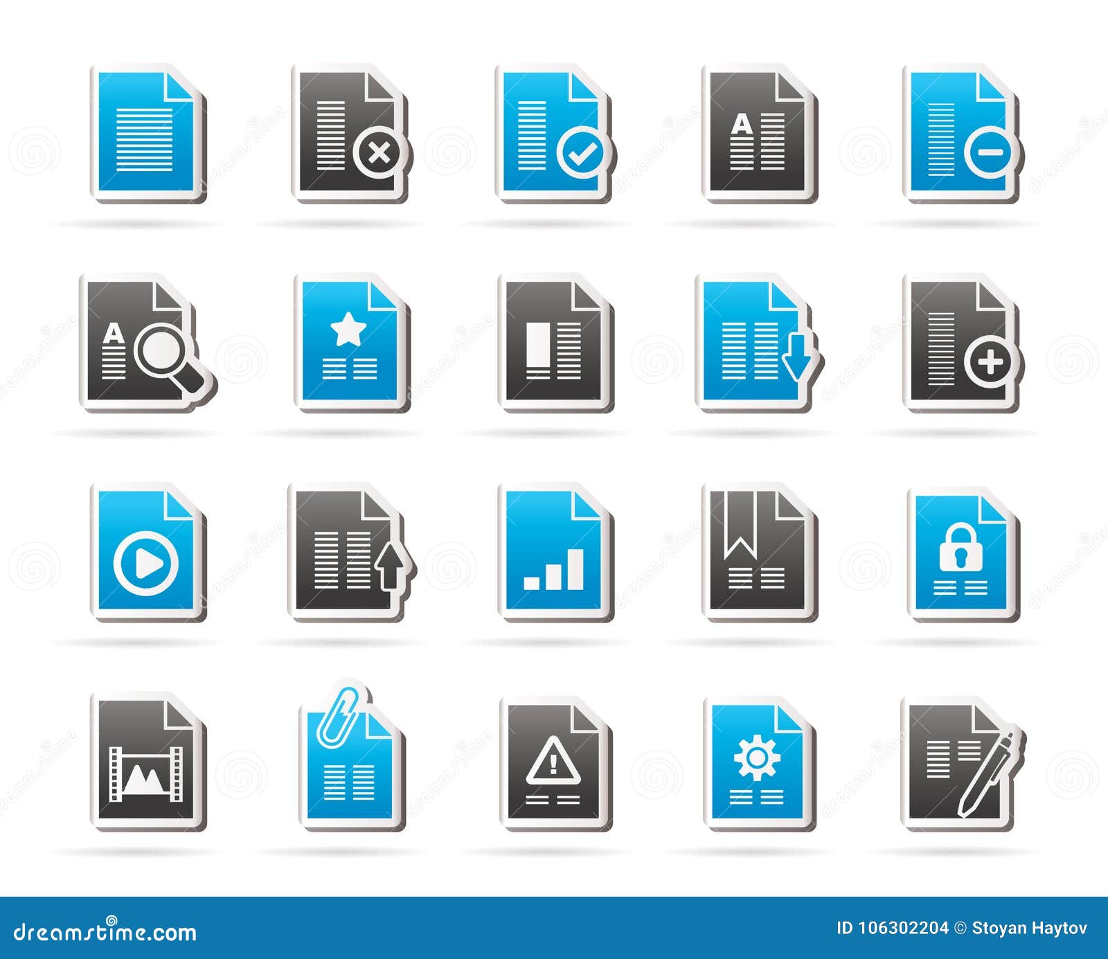 Diversos Tipos De Iconos De Documento - Sistema Del Icono Del Vector ...