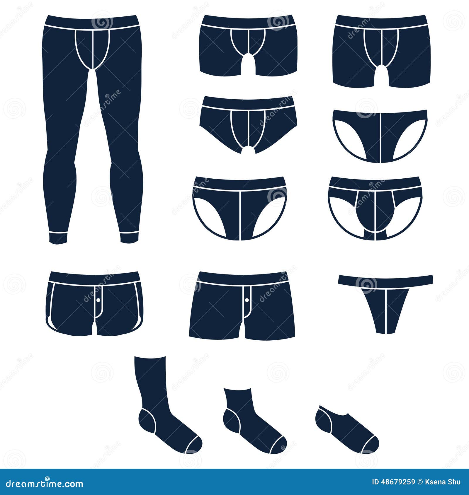 Diversos Tipos De La Ropa Interior De Los Hombres Ilustración del ...
