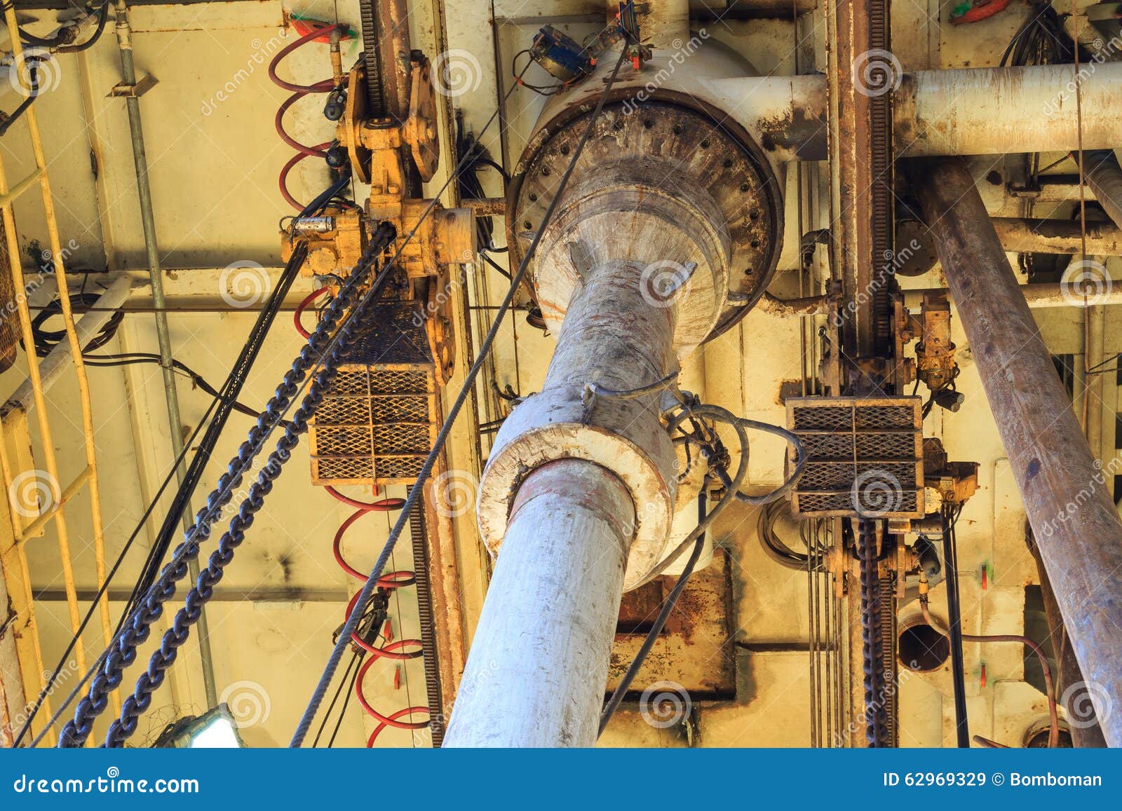 Diverter and Low Pressure Riser Under the Rig Floor Stock Image - Image ...