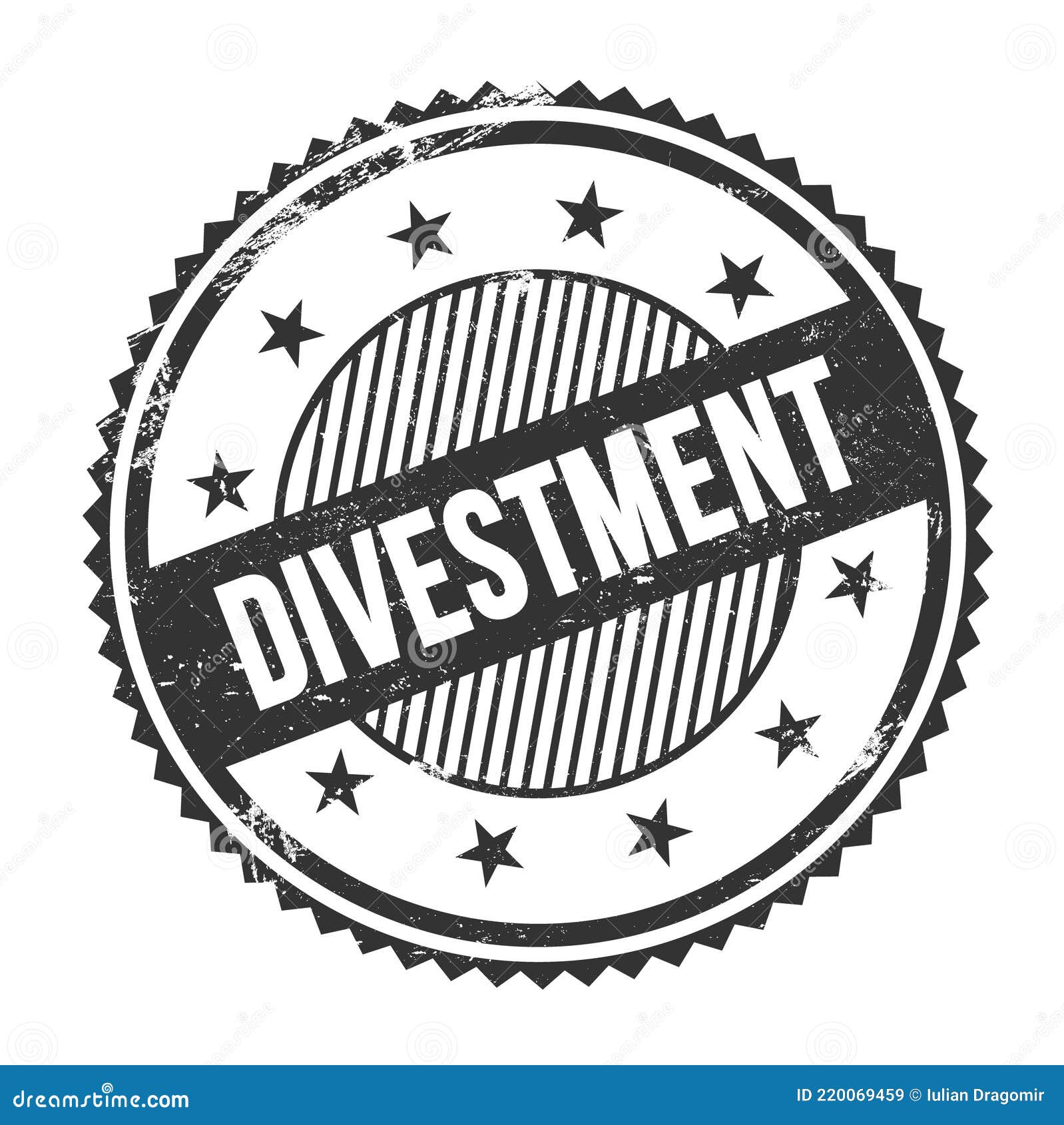 DIVESTMENT Text Written on Black Grungy Round Stamp Stock Illustration ...