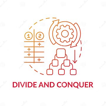 Divide and Conquer Red Gradient Concept Icon Stock Vector ...