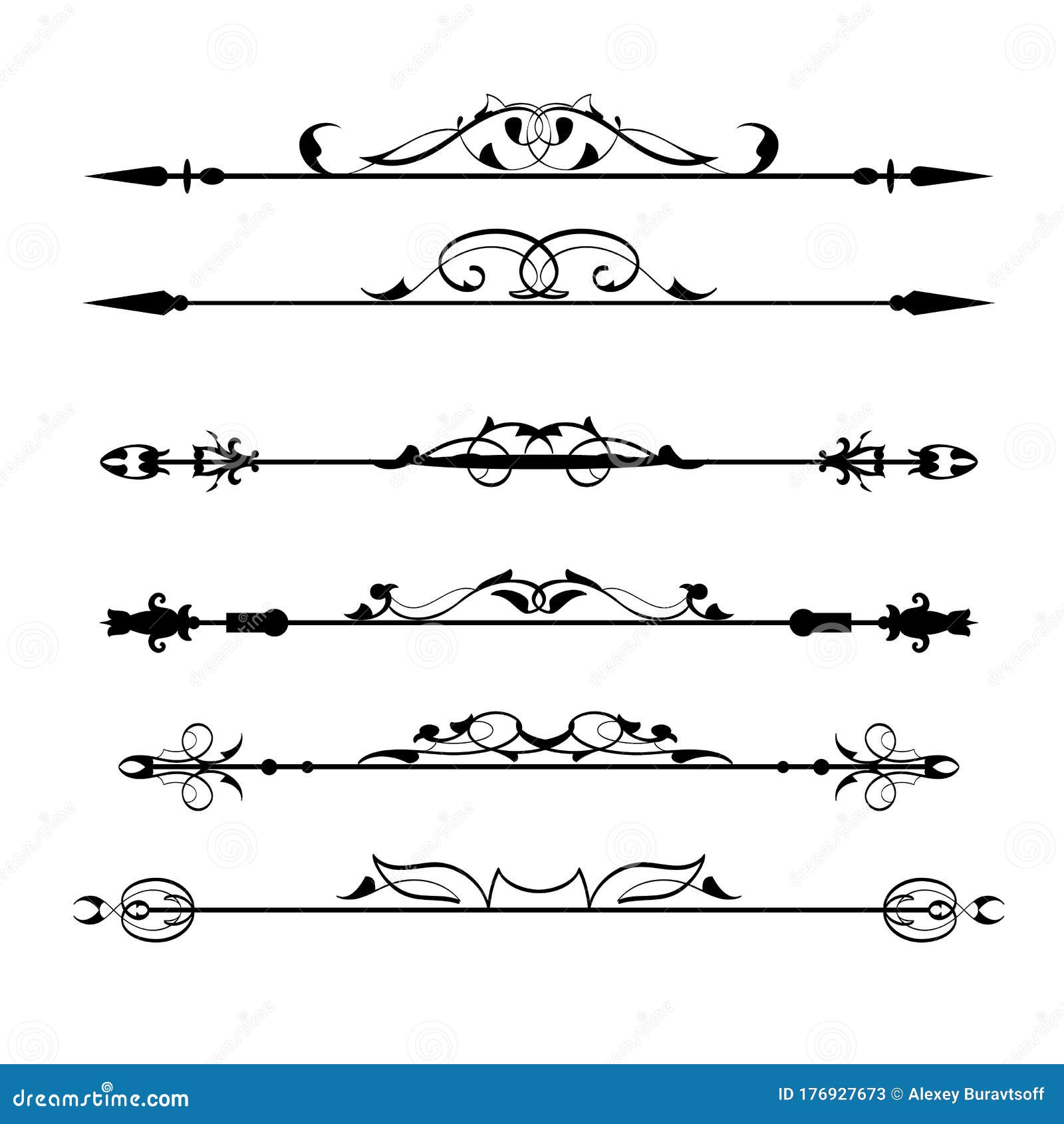 Divide elements set stock vector. Illustration of elegance - 176927673