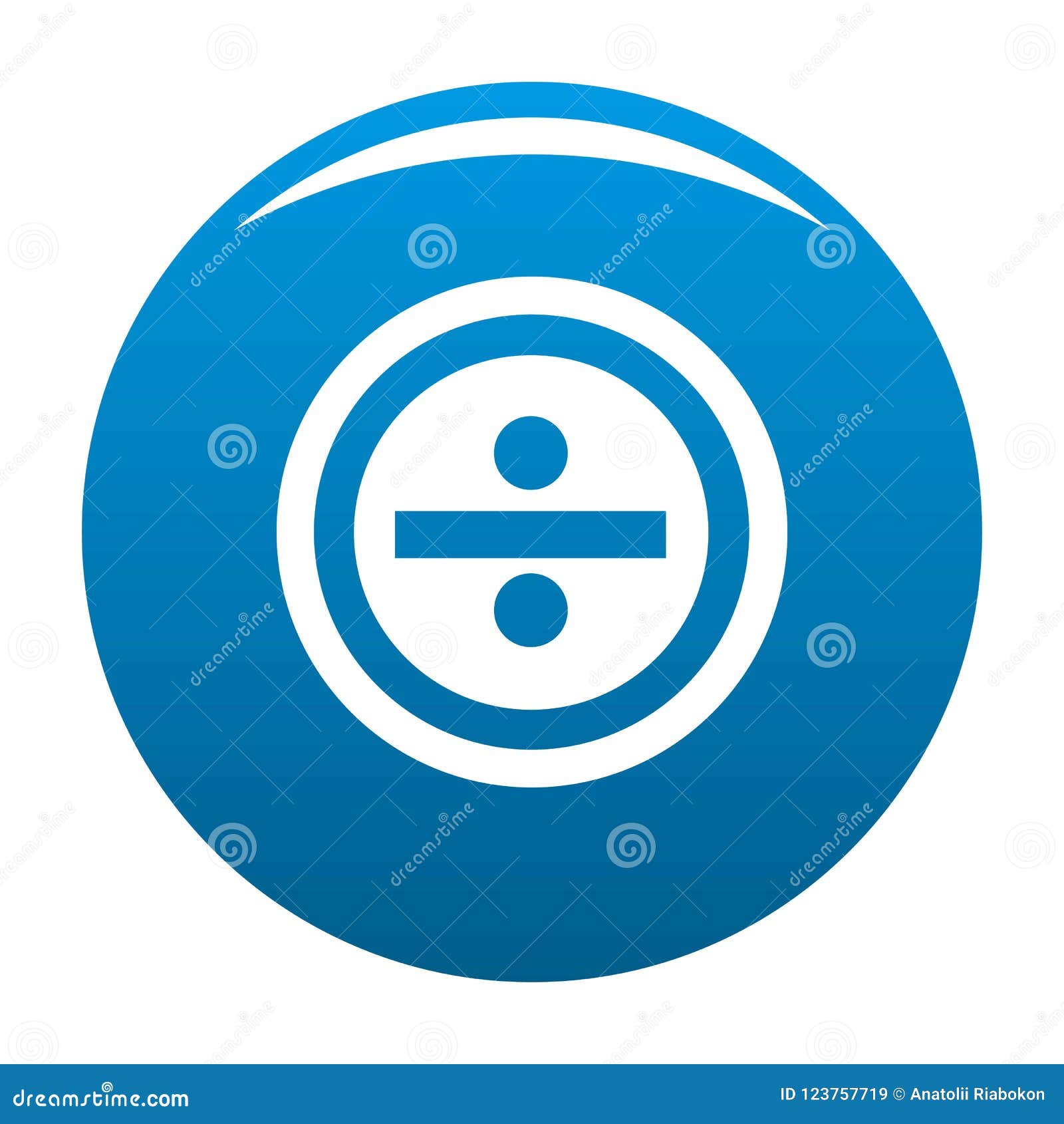 Divide Icon. Cracked Blue Ice Divide Symbol On Blue Snow Podium Stock ...