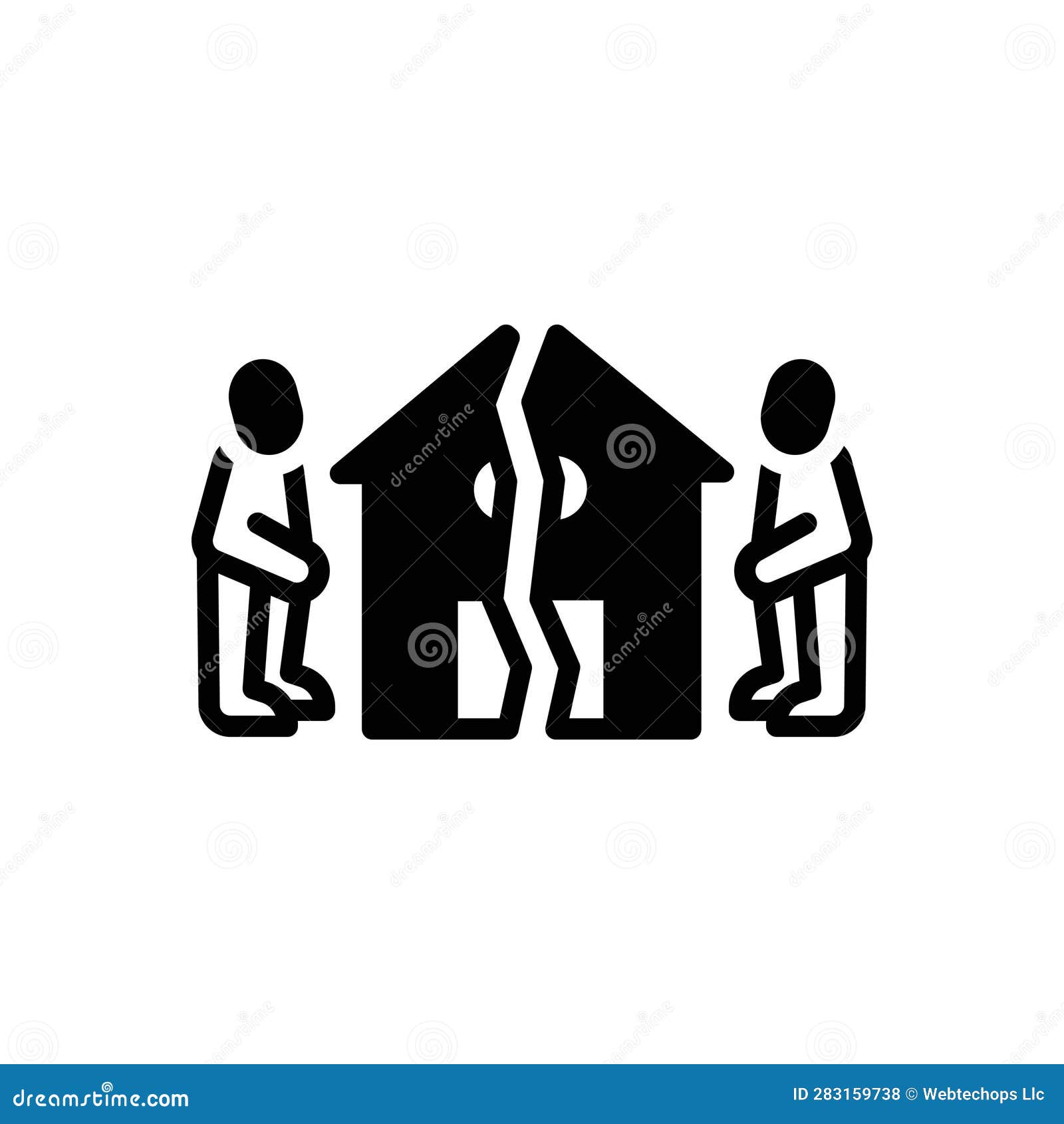 Black Solid Icon for Divide, Break and Aloof Stock Vector ...