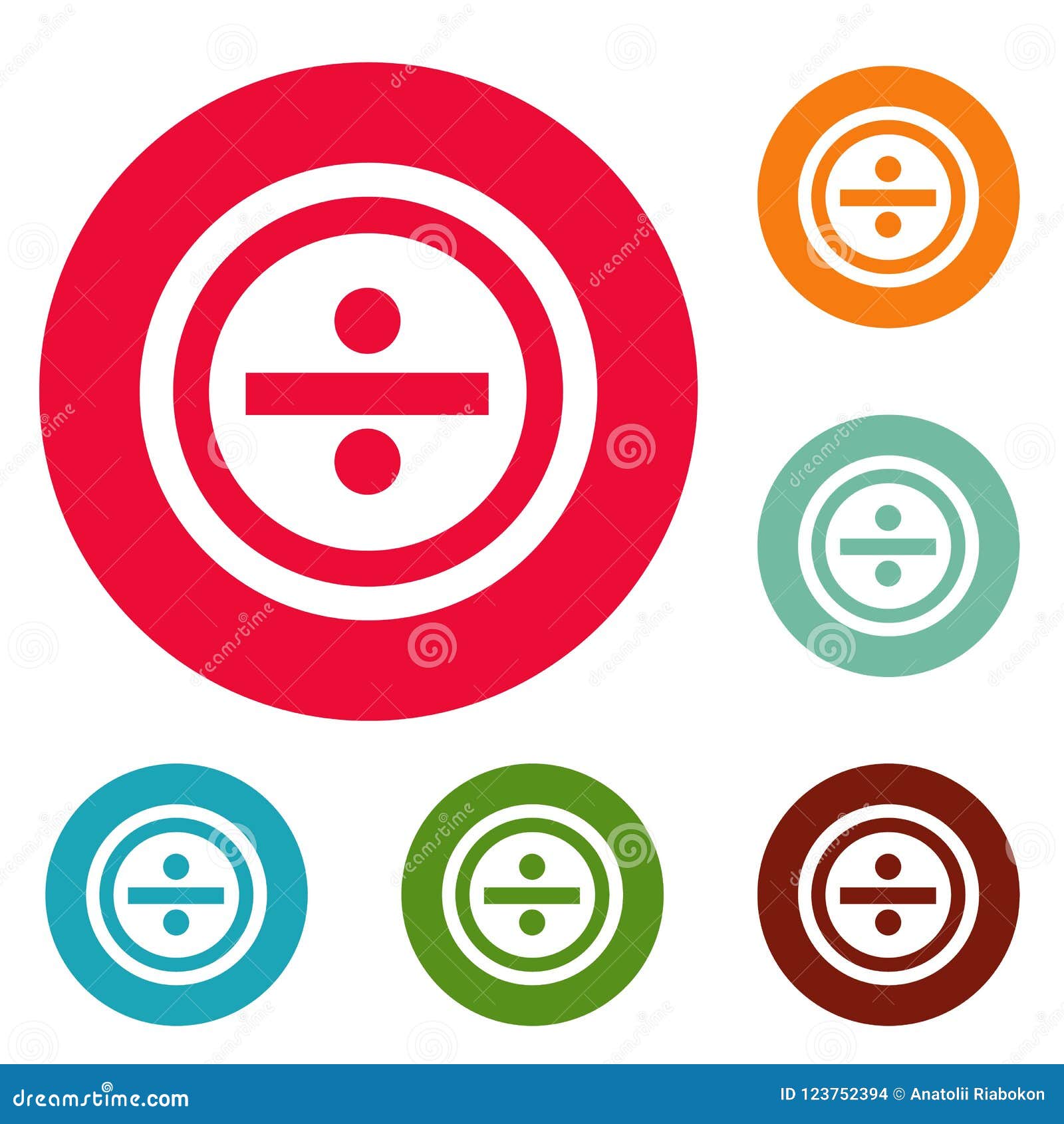 Divide icons circle set stock illustration. Illustration of button ...