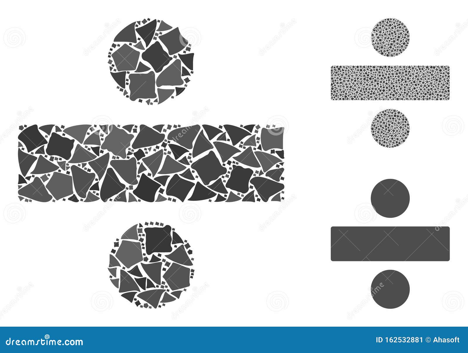 Divide Math Operation Composition Icon of Rough Items Stock Vector ...