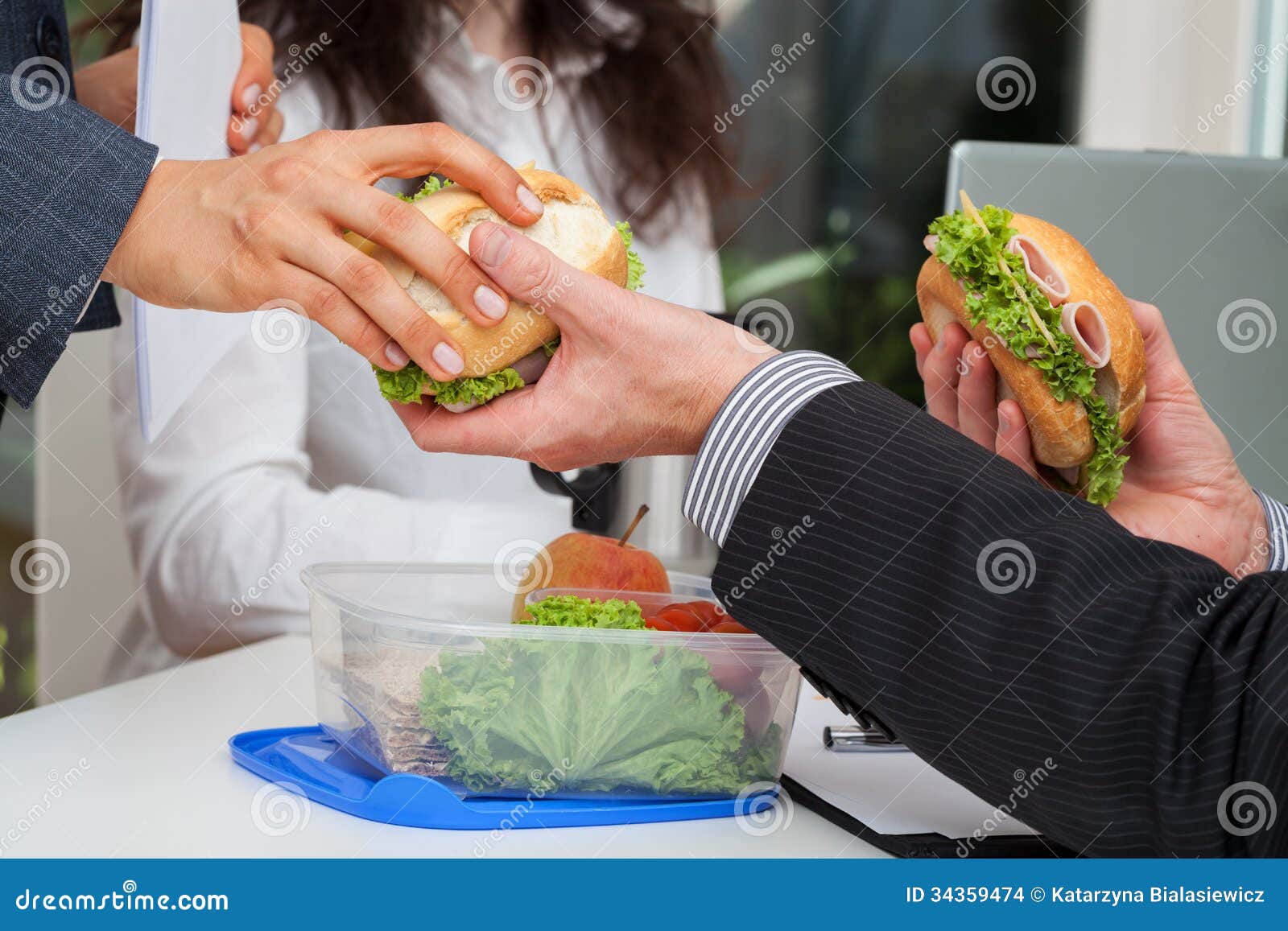 Divide Work Lunch with Partners Stock Photo - Image of give, company ...