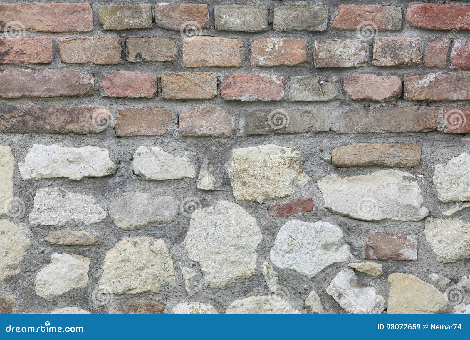 Divided Brick and Stone Wall Texture Stock Image - Image of rustic ...
