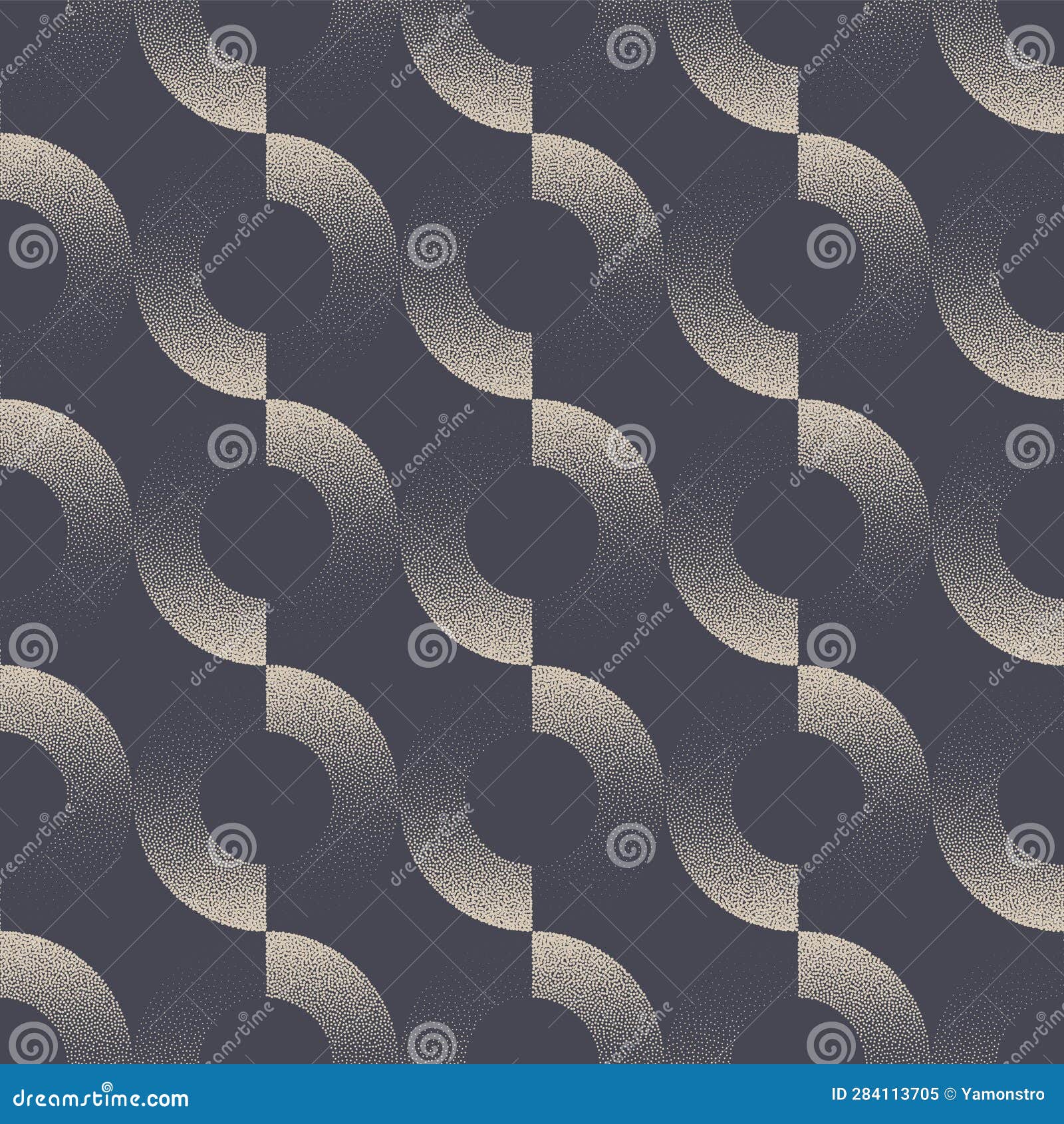 Divided Circles Grid Seamless Pattern Trend Vector Dot Work Abstract ...