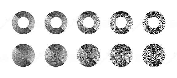 Divided Circles Various Resolution of Bitmap Dither Gradient Vector Set ...