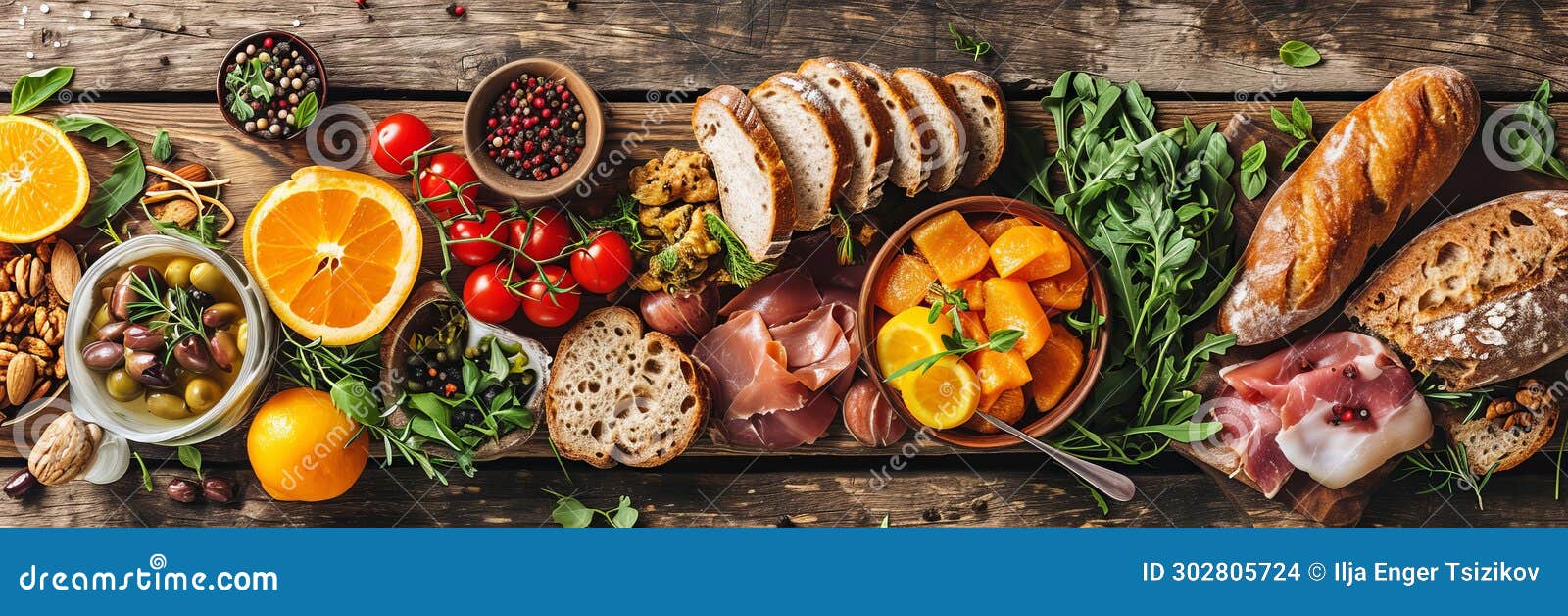 Divided Collage of Food Products with Bright White Vertical Lines ...