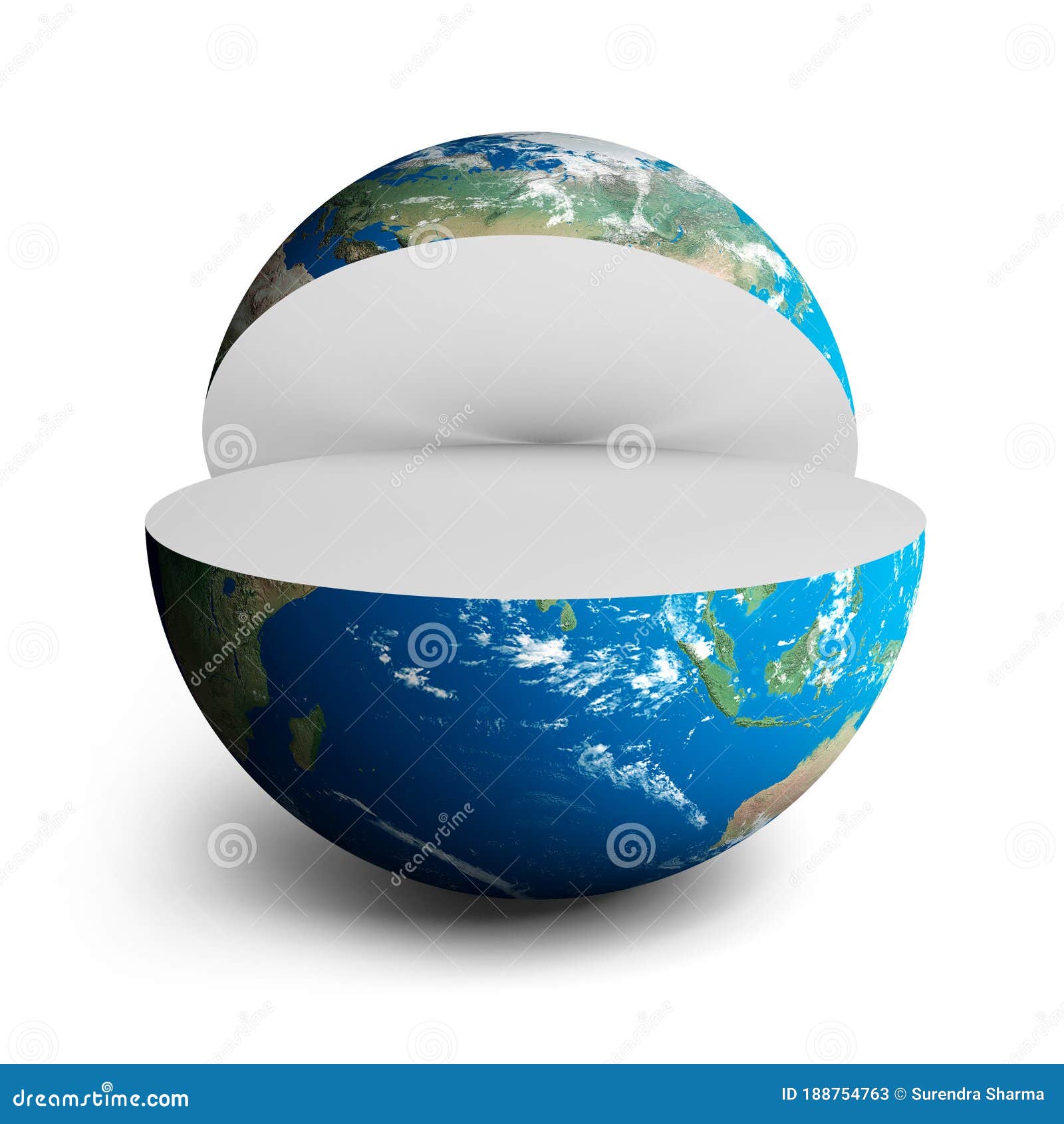 Divided Globe on Two Half, Divided Earth on Two Half, 3d Illustration ... Divided Globe on Two Half, Divided Earth on Two Half, 3d Illustration ...