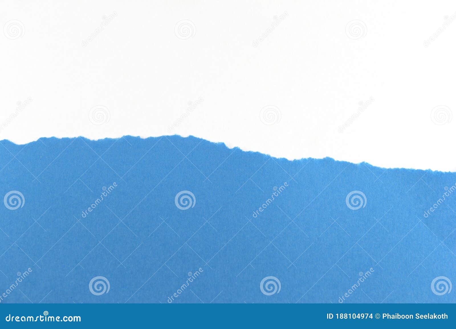 Divided Halves of the Sheet of Blue Ripped Paper Stock Photo - Image of ...