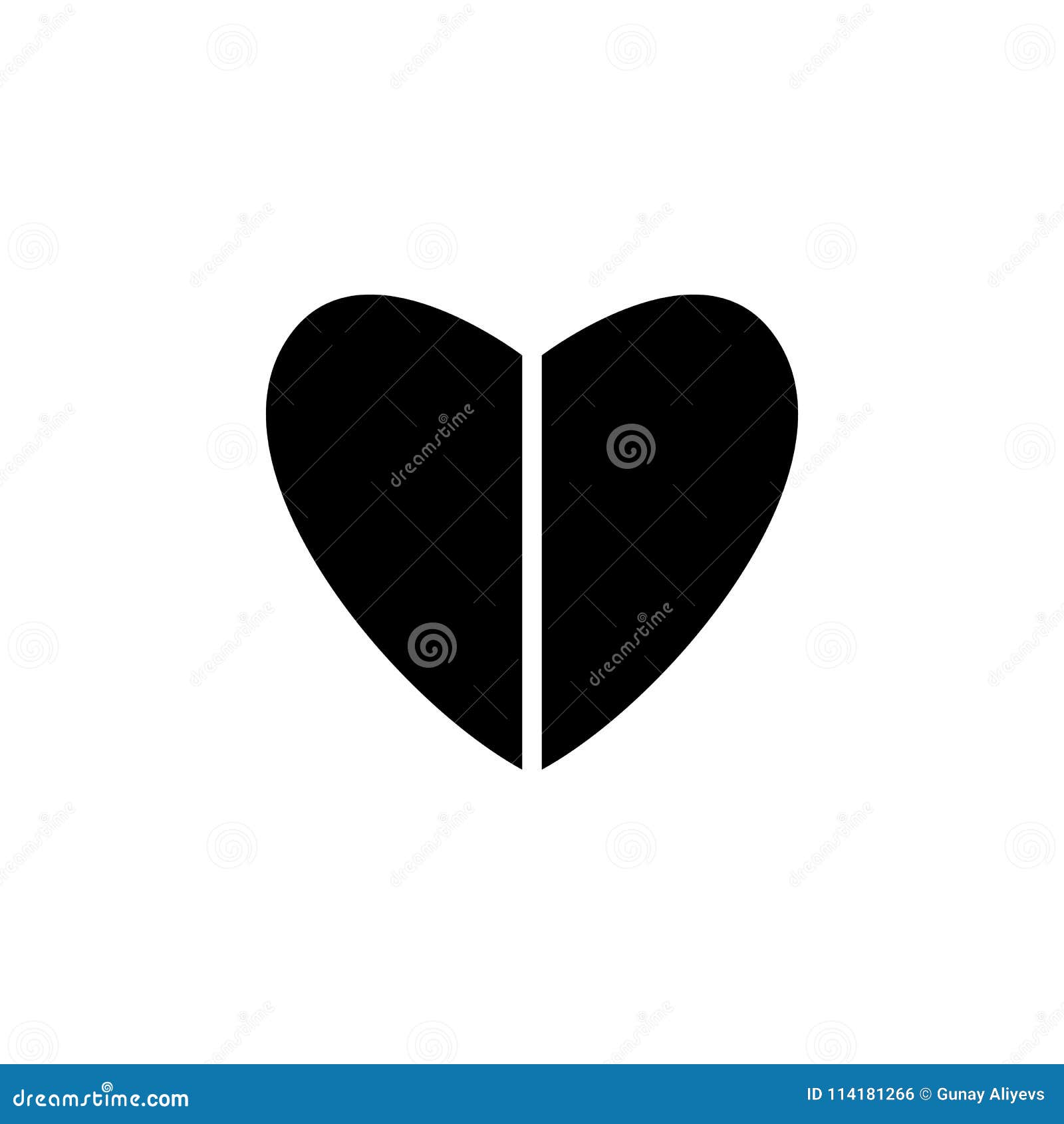 Divided Heart Icon. Element of Simple Icon for Websites, Web Design ...