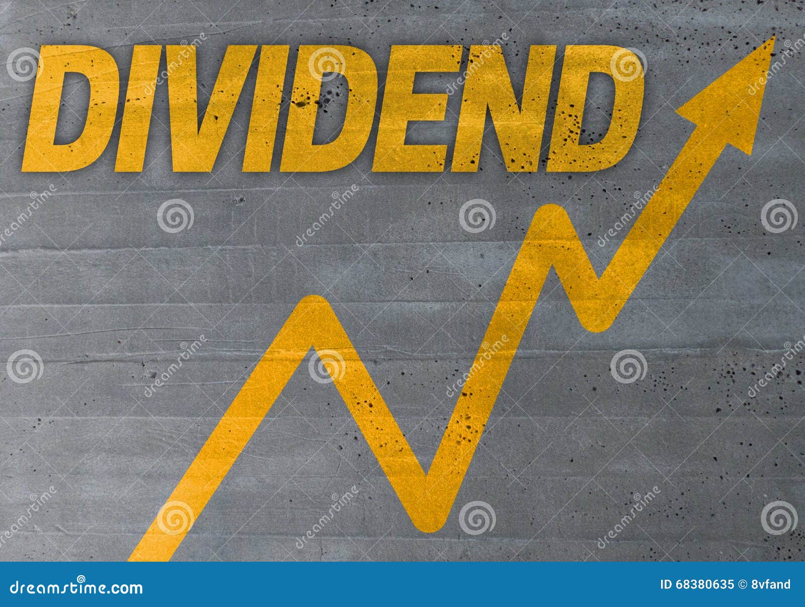 Dividend Graph Concept on Cement Texture Background Stock Image - Image ...