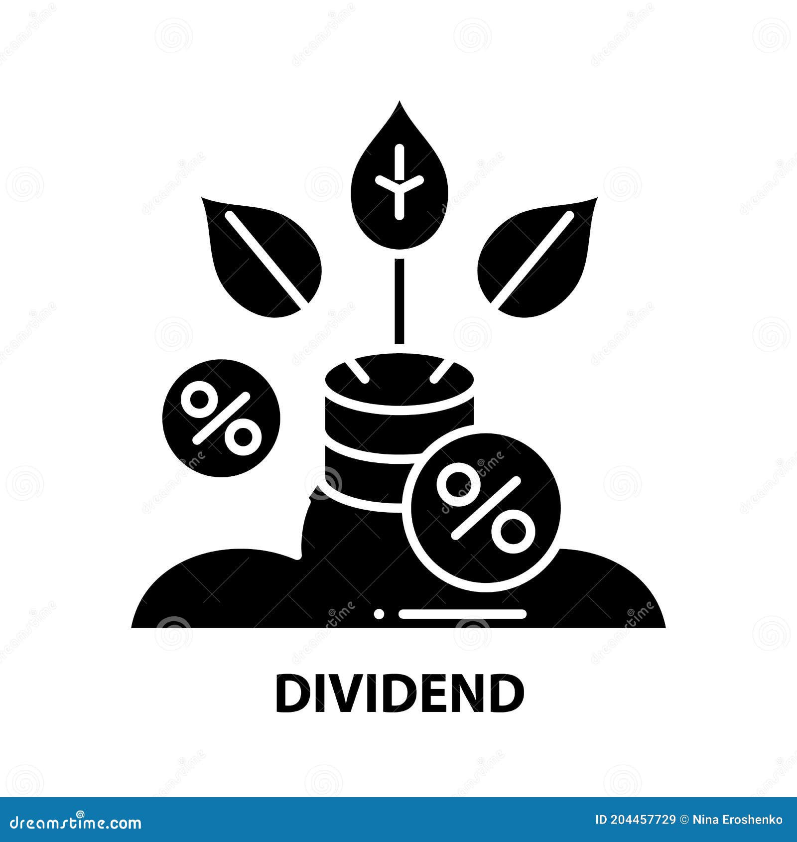 Dividend Icon, Black Vector Sign with Editable Strokes, Concept ...