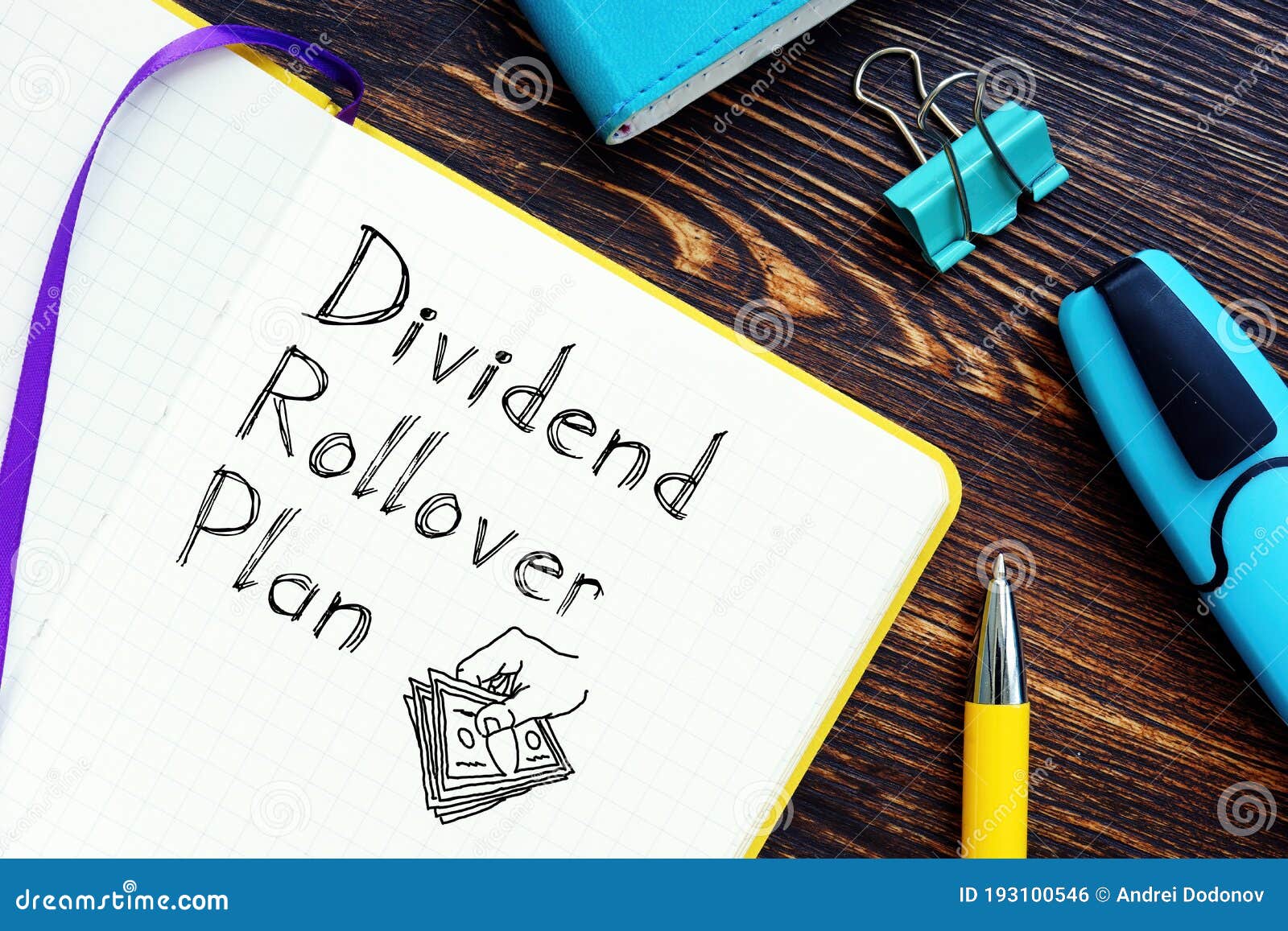 Dividend Rollover Plan is Shown on the Conceptual Business Photo Stock ...