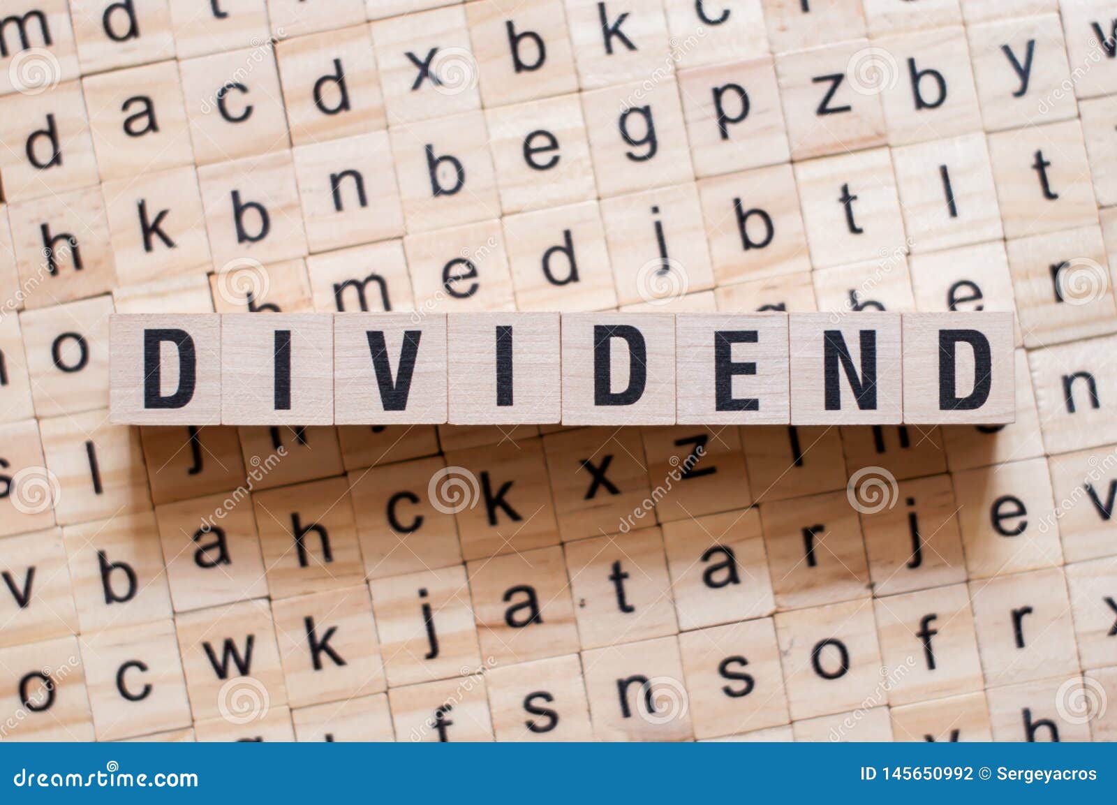 Dividend word concept stock photo. Image of dividends - 145650992