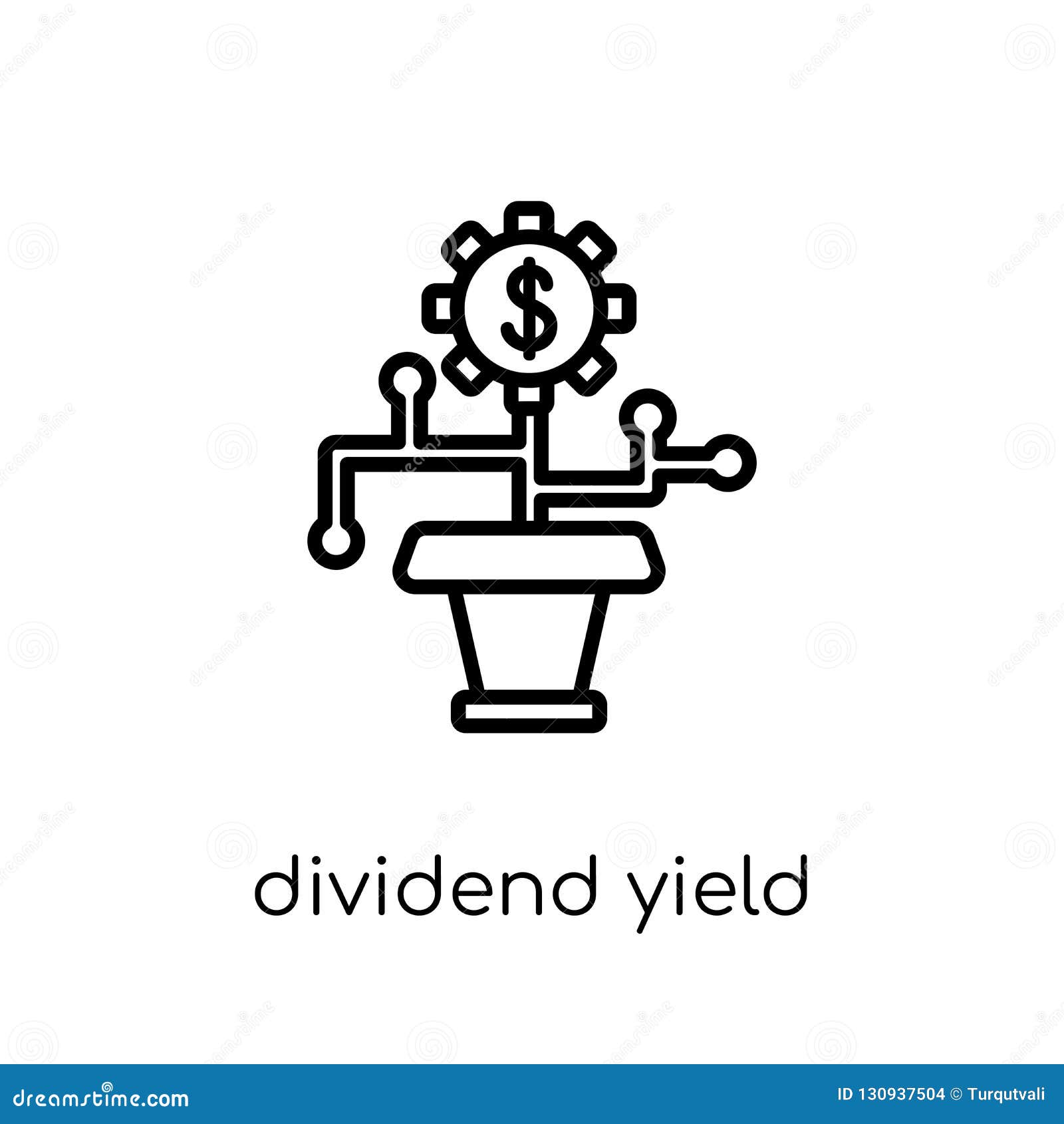 Dividend Yield Icon. Trendy Modern Flat Linear Vector Dividend Y Stock ...