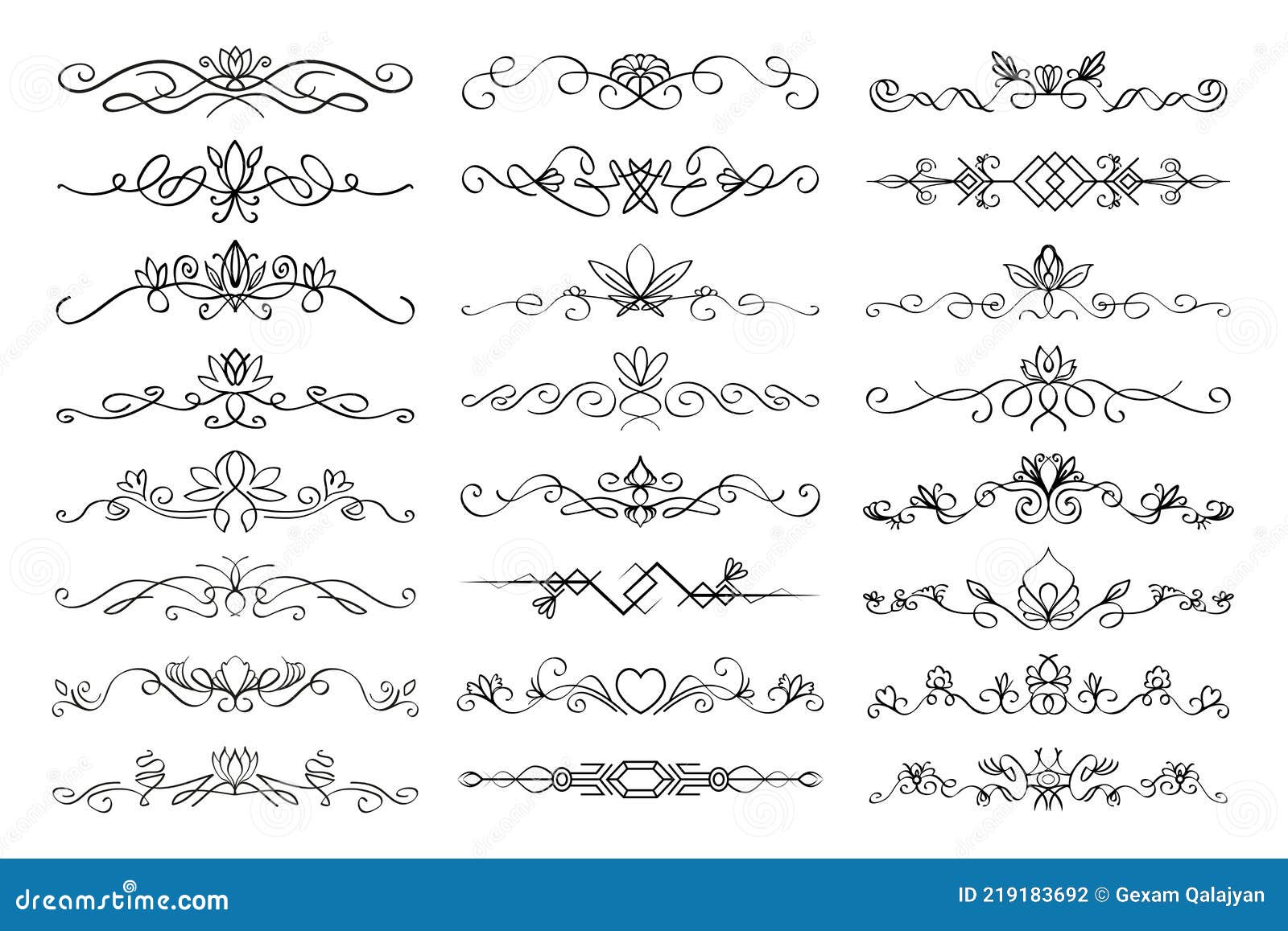 Vector Paragraph Or Text Dividers, Fancy Design Elements ...