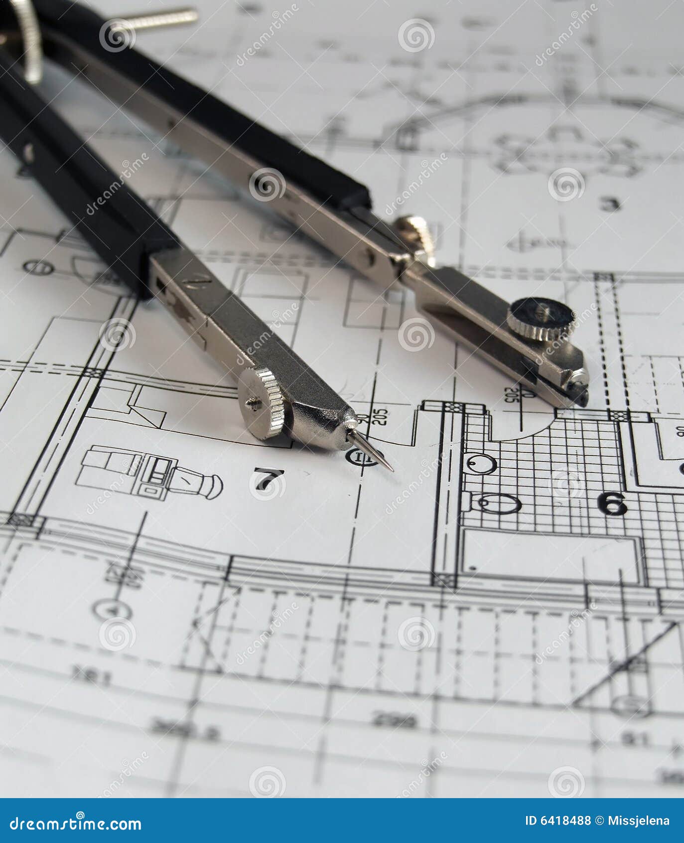 Divider on Architectural Plan Stock Photo - Image of build, lines: 6418488