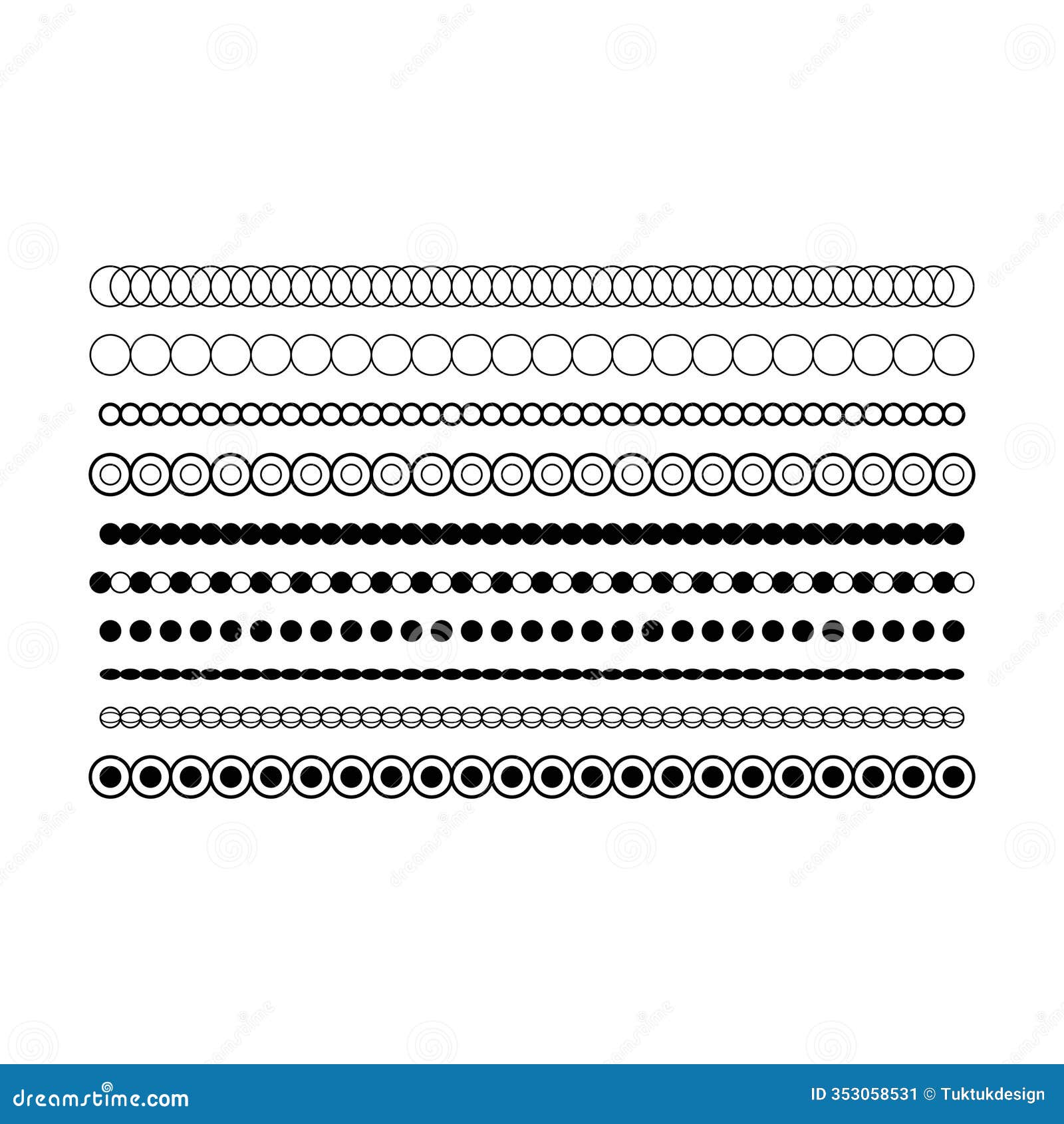 Divider Border Frame Circle Shape Horizontal Line Vector Icon for ...