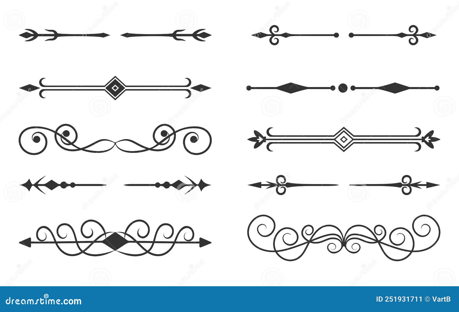 Divider Border Old Separator Black Silhouette Set Stock Vector ... Divider Border Old Separator Black Silhouette Set Stock Vector ...