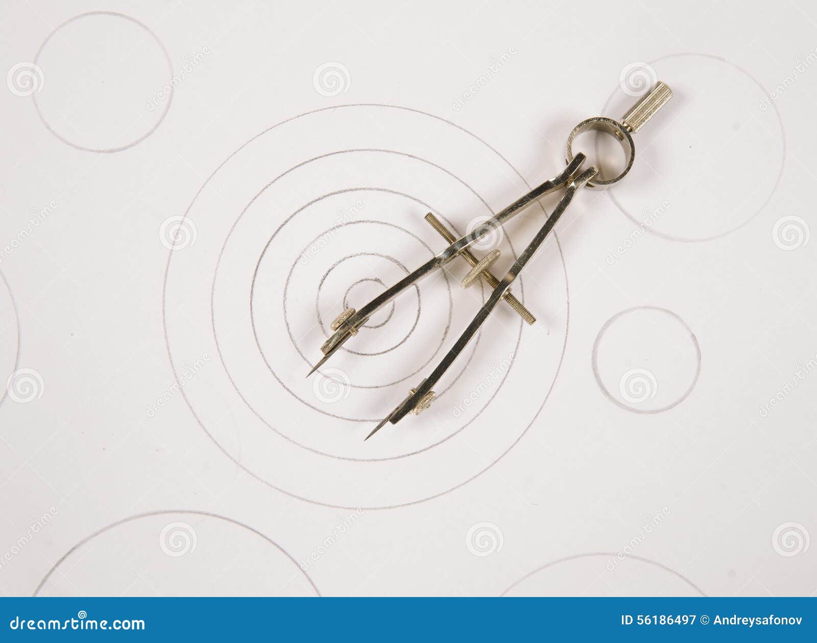 Divider with Circles on Paper Stock Image - Image of mathematics ...