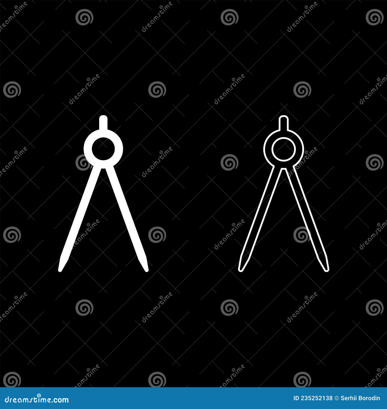 Divider Circulus Circinus Icon White Color Vector Illustration Flat ...