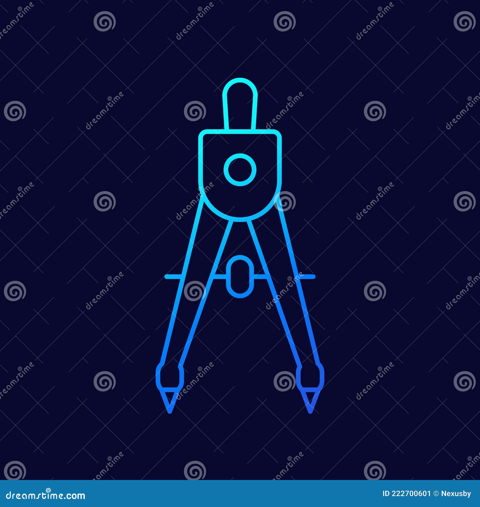 Divider, Compass Tool Line Vctor Icon Stock Vector - Illustration of ...