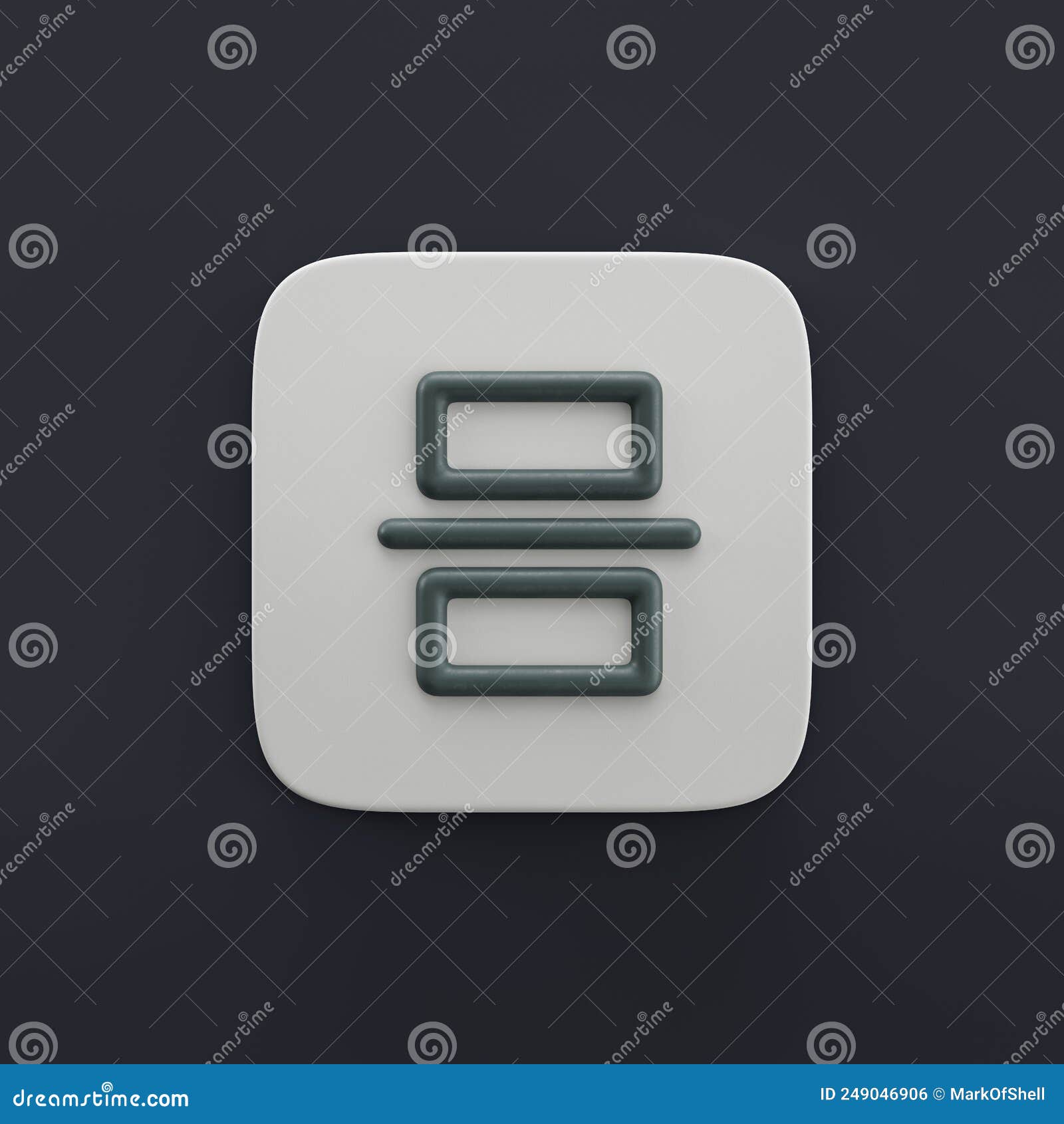 Divider 3d Icon, Outilne Design and Development Icon in Grey Color on a ...