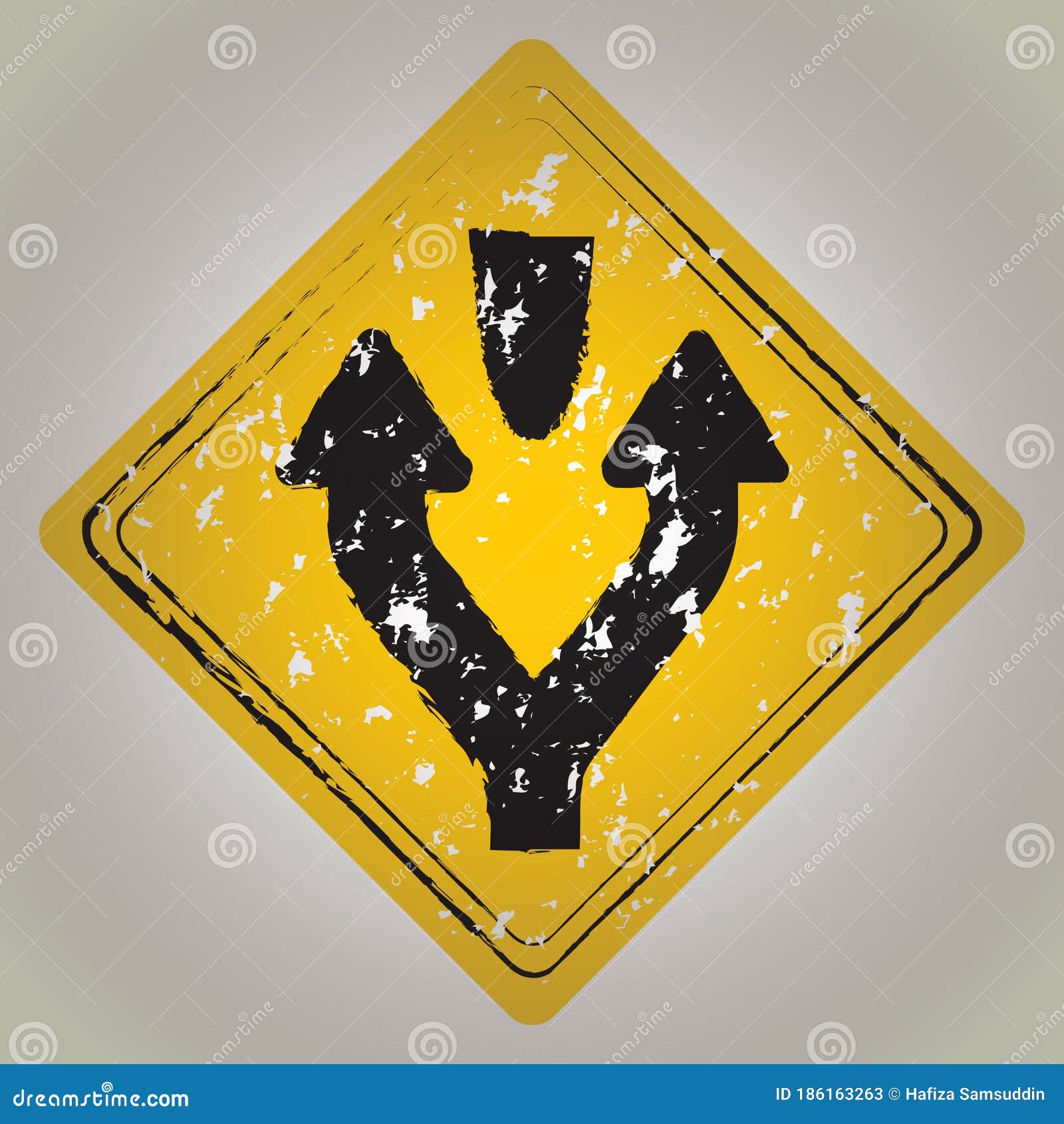 Divider Fork Road Sign. Vector Illustration Decorative Design Stock ...