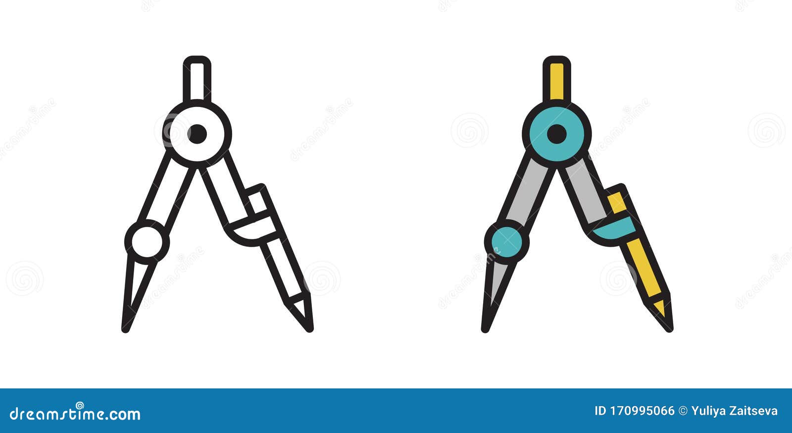 Divider Icon in a Vector on a White Isolated Background. Compass ...